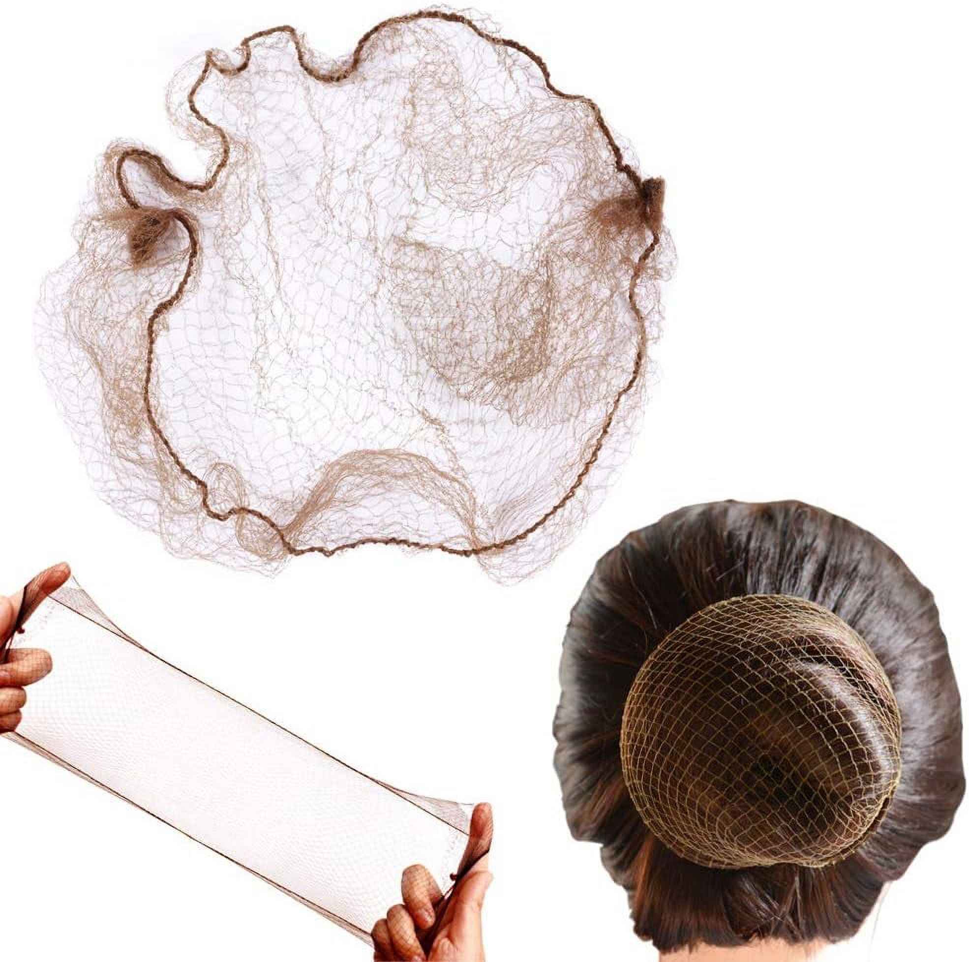 50pcs Protective Hairnets for Bun Invisible Hair Nets Elastic Edge Mesh ...