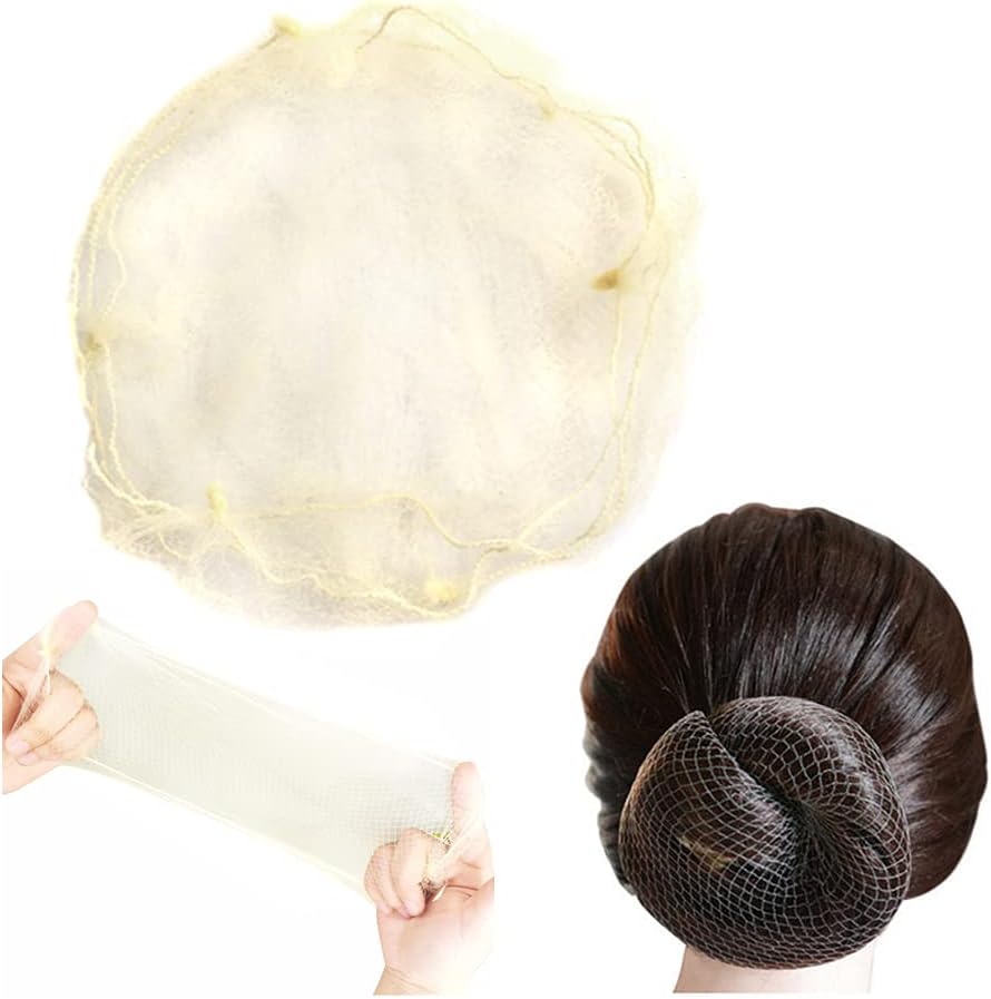 50pcs Protective Hairnets for Bun Invisible Hair Nets Elastic Edge Mesh ...