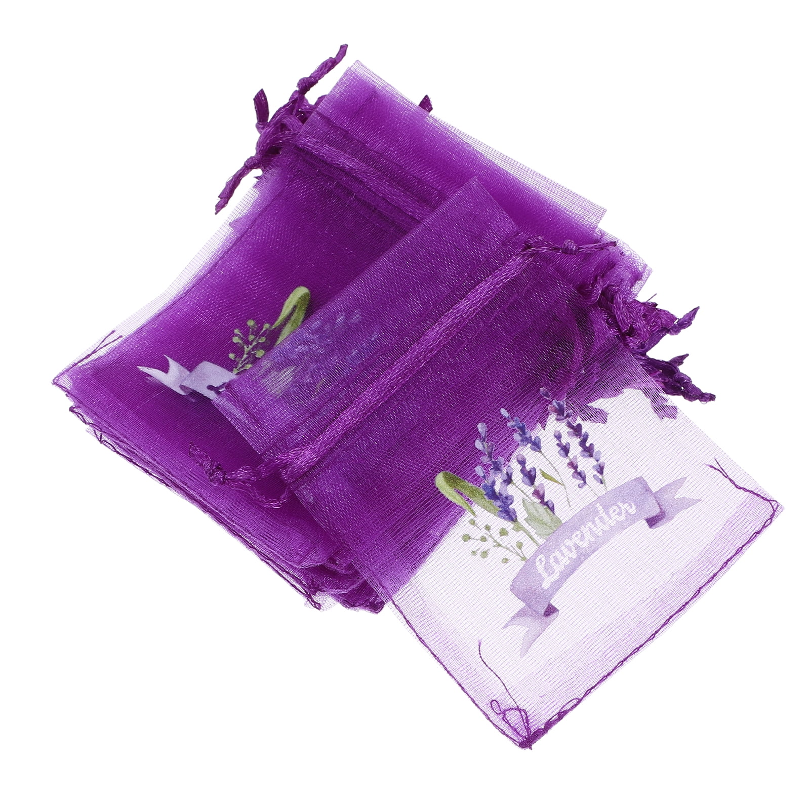 50pcs Purple Organza Bags Small Drawstring Mesh Bags Lavender Sachets ...