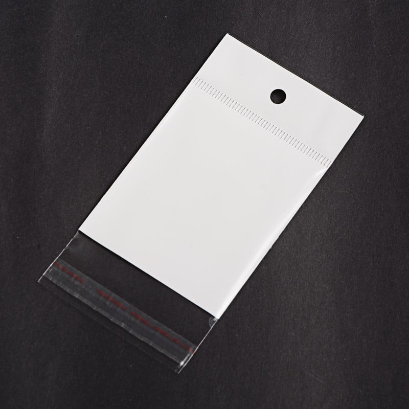 50pcs Rectangle Cellophane Bags White 12x6.1cm Unilateral Thickness: 0 ...