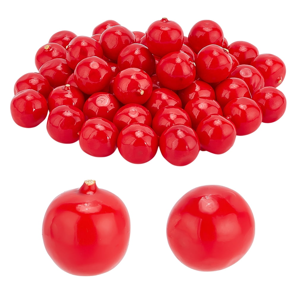 50pcs Red Apples 0.7 Inch Artificial Apples Foam Decorative Fruit ...
