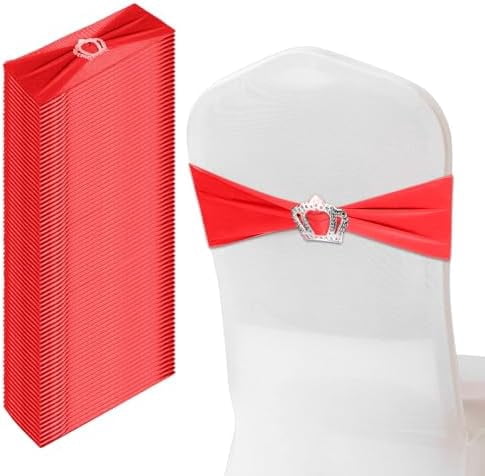 50pcs Red Chair Sashes, Sashes for Chair Covers for Party Wedding Event ...
