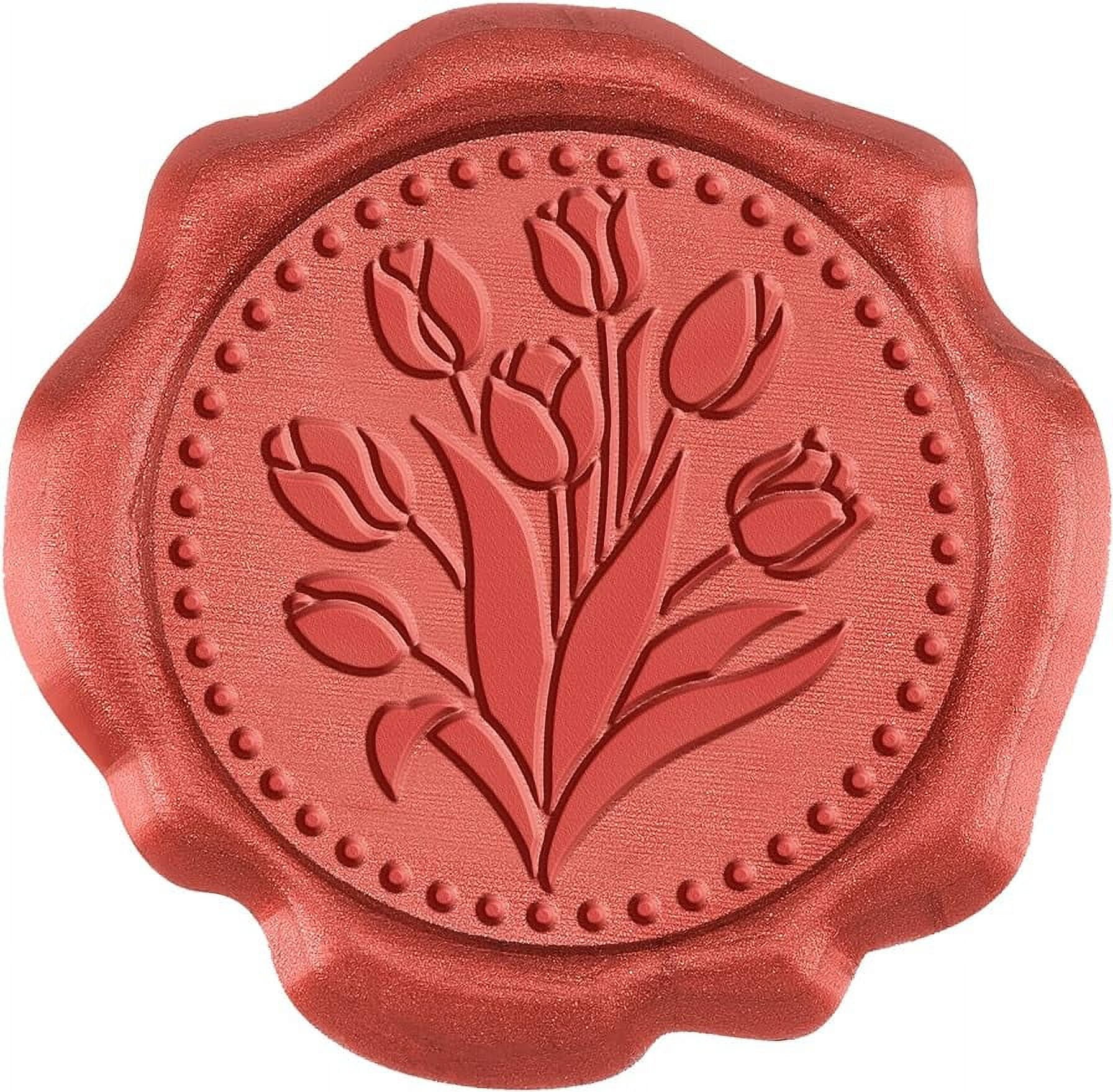 50pcs Red Wax Seal Stickers Tulip Self Adhesive Wax Seal Stamp Stickers ...