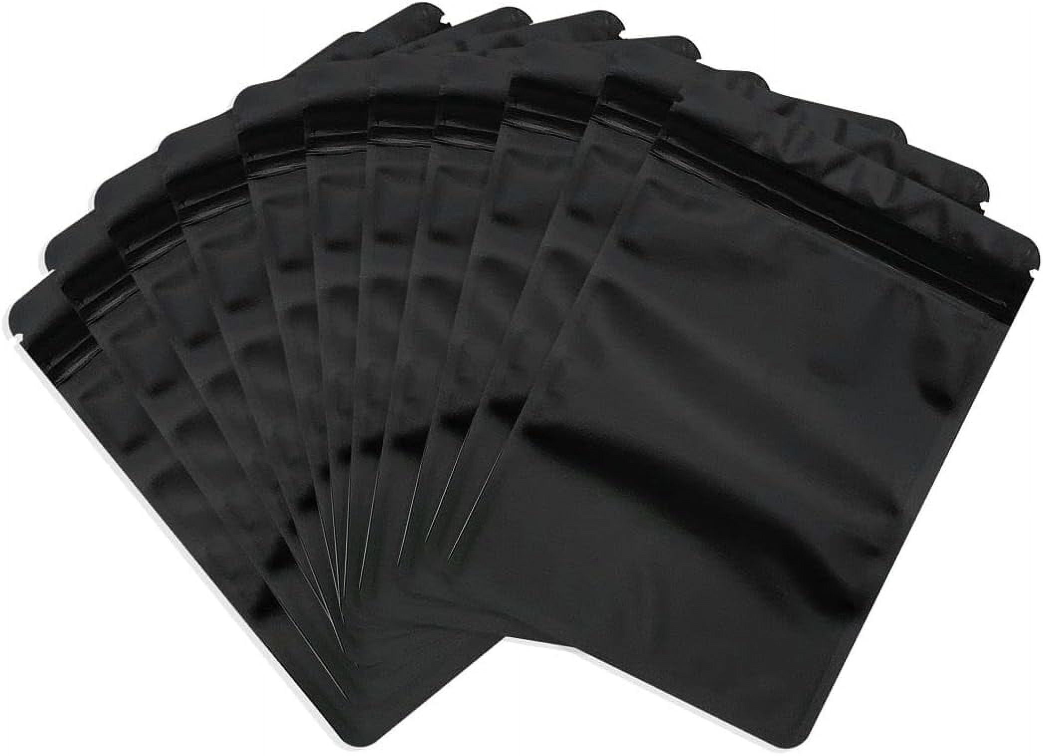 50pcs Resealable Opaque Black Ziplock Bags, Reusable Flat Small Mylar ...