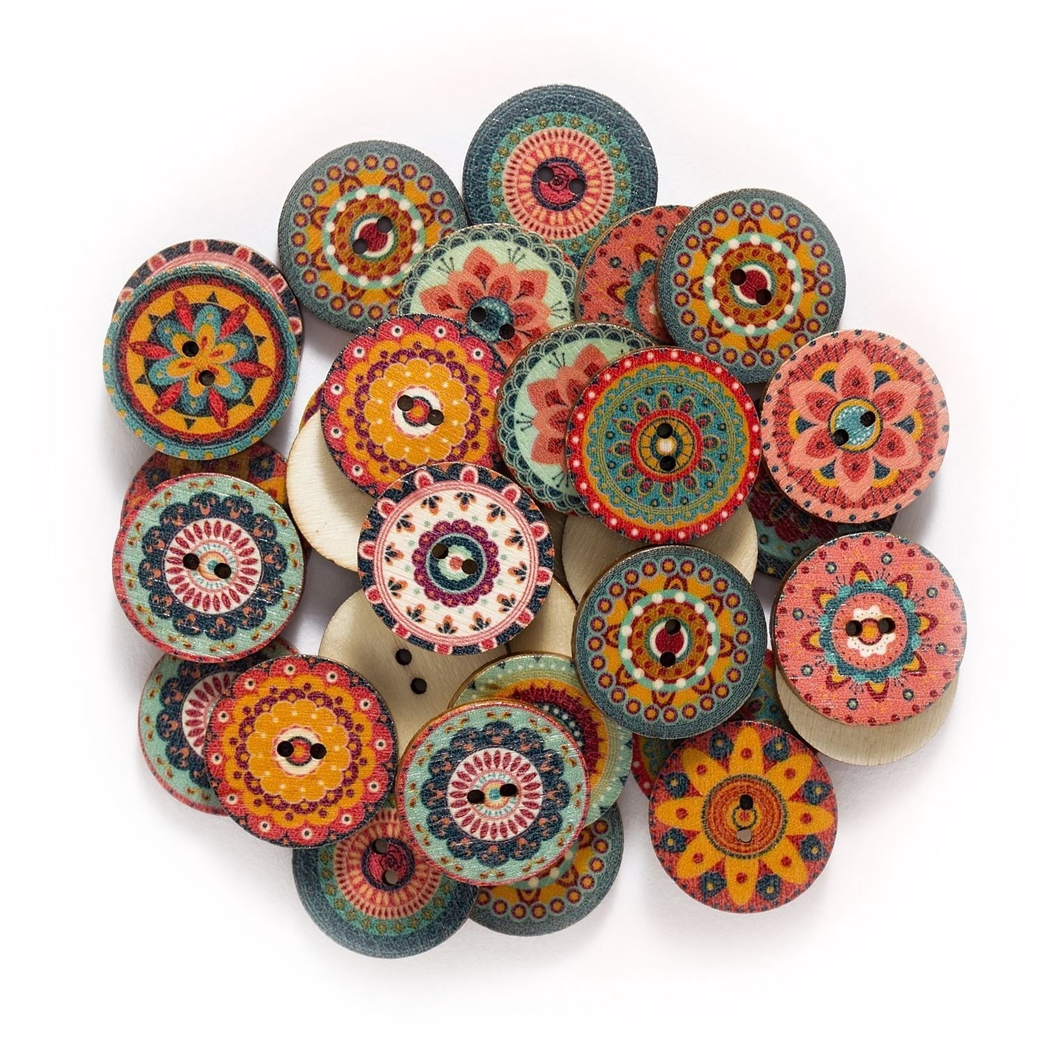 50pcs Retro Series Wood Buttons for Handwork Sewing Scrapbook Clothing ...