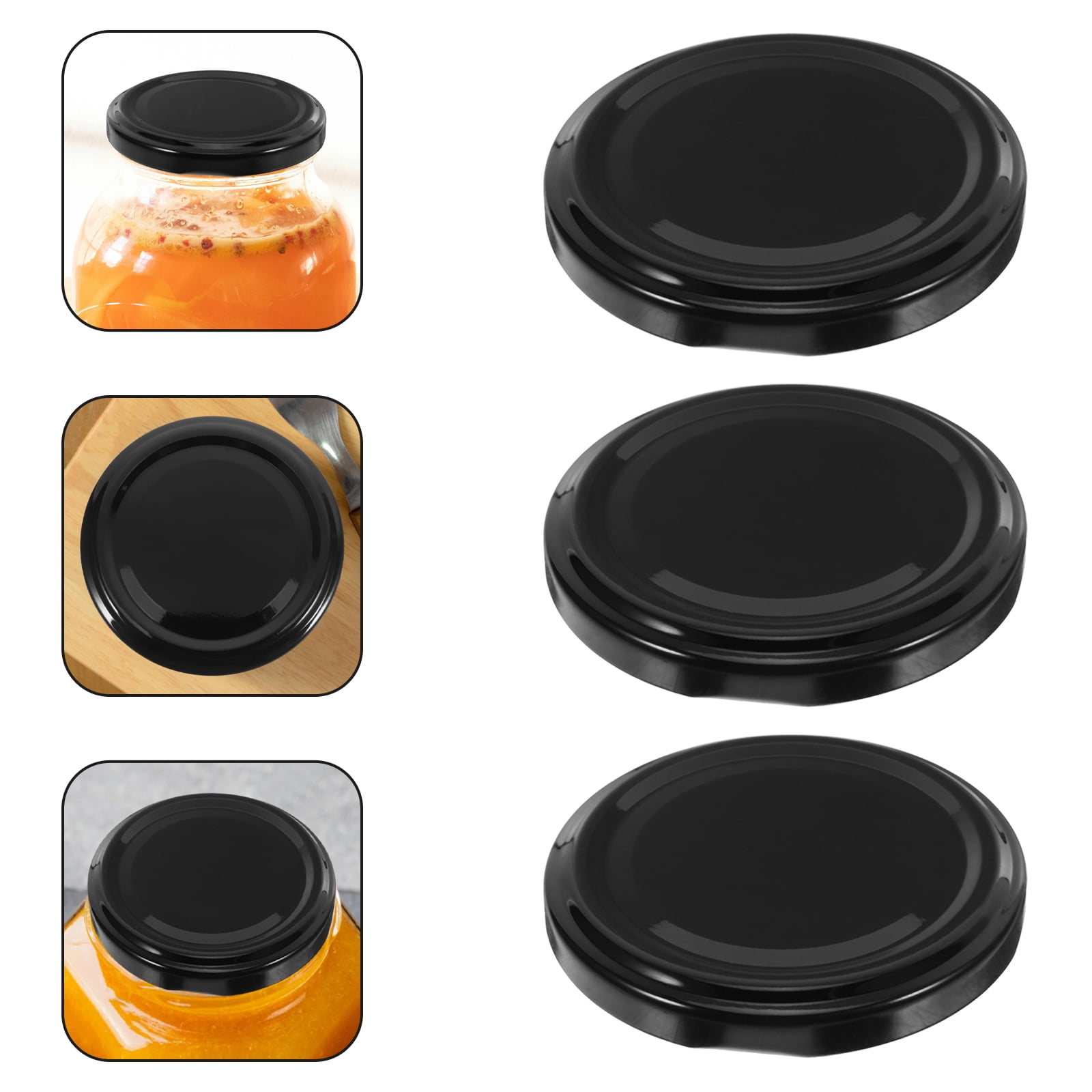 50pcs Reusable Jar Lids Metal Mason Jar Lids Wide Mouth Screw Lids ...