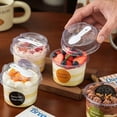 50pcs Reusable Round Pudding Cups With Lids And Spoons Novelty Mugs ...