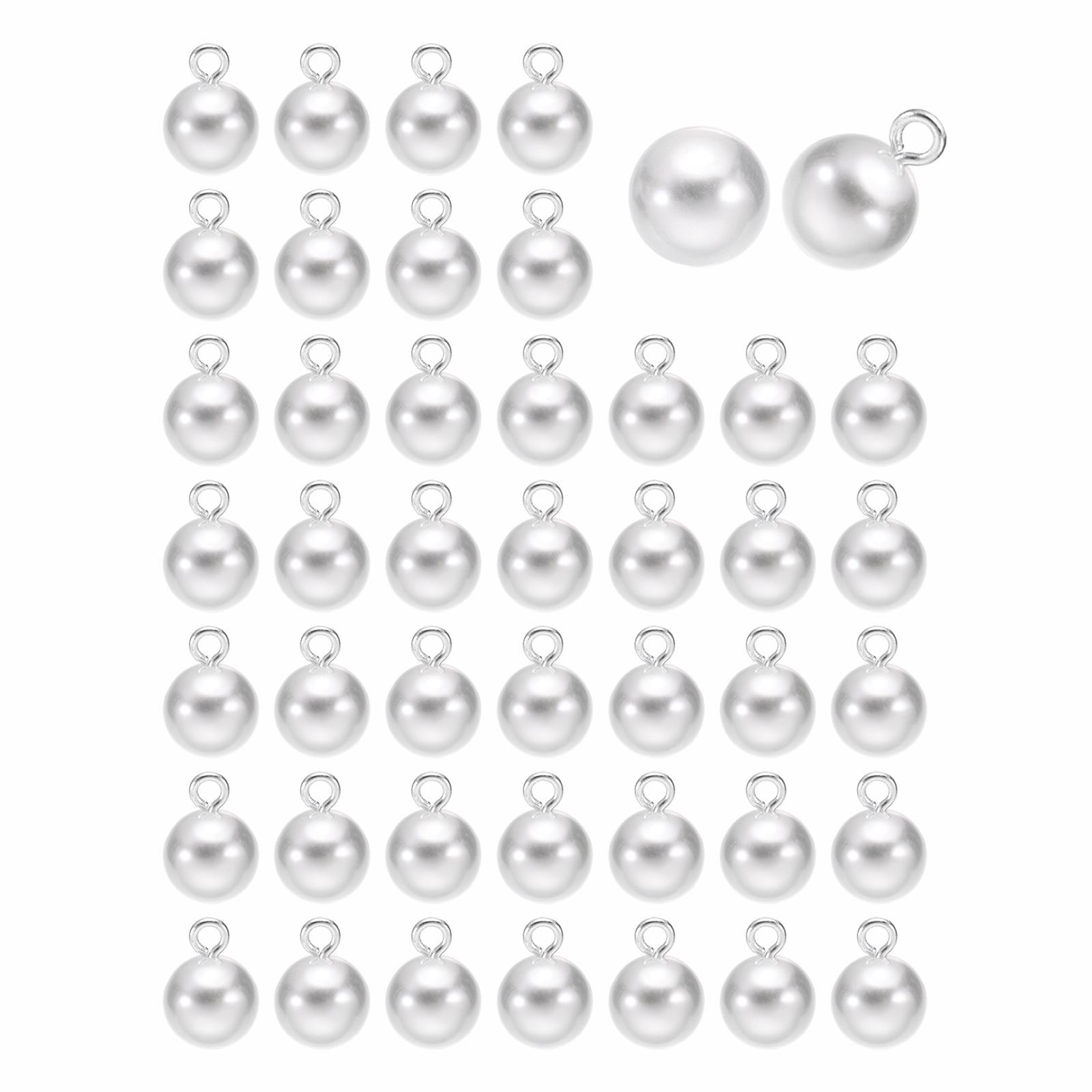 50pcs Round Faux Pearl Buttons 12mm 1/2" Gold Metal Shank Sewing ...