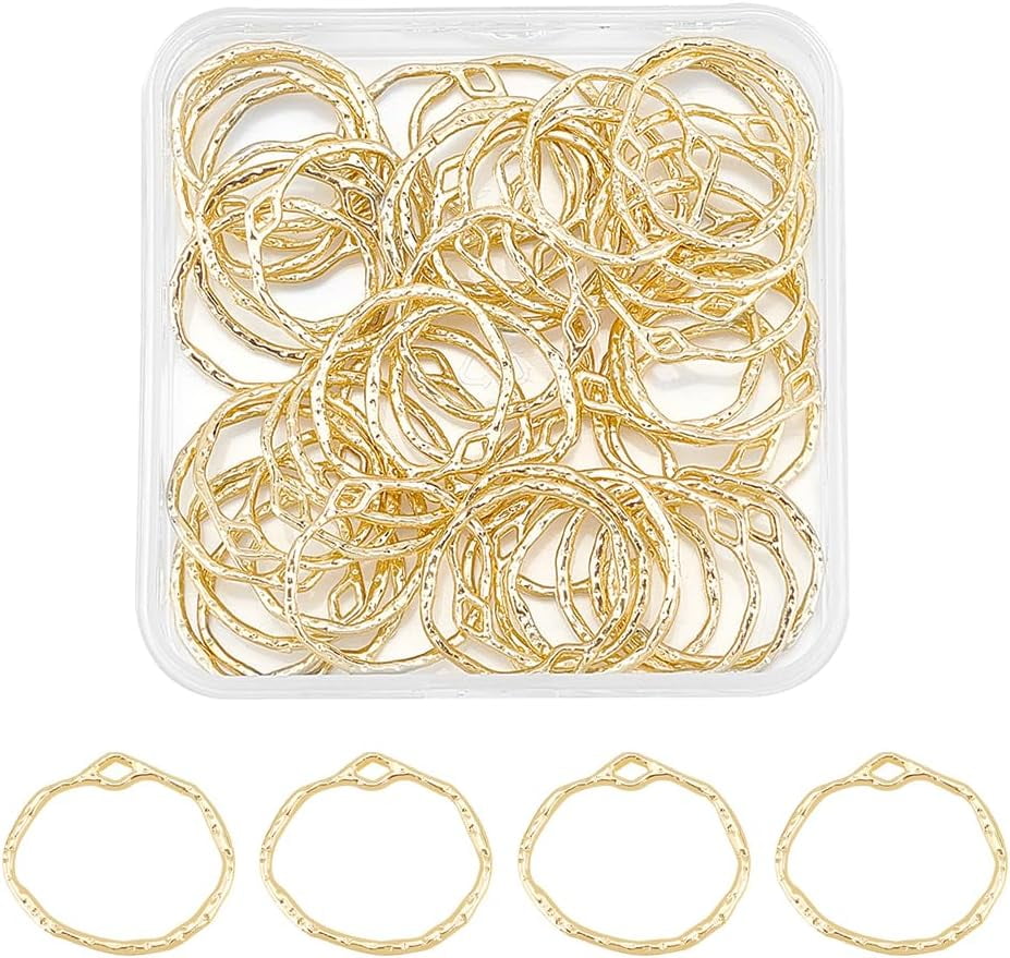 50pcs Round Open Back Bezel Pendants Alloy Ring Frame Pendants Light ...