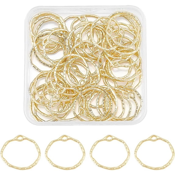 50pcs Round Open Back Bezel Pendants Alloy Ring Frame Pendants Epoxy ...