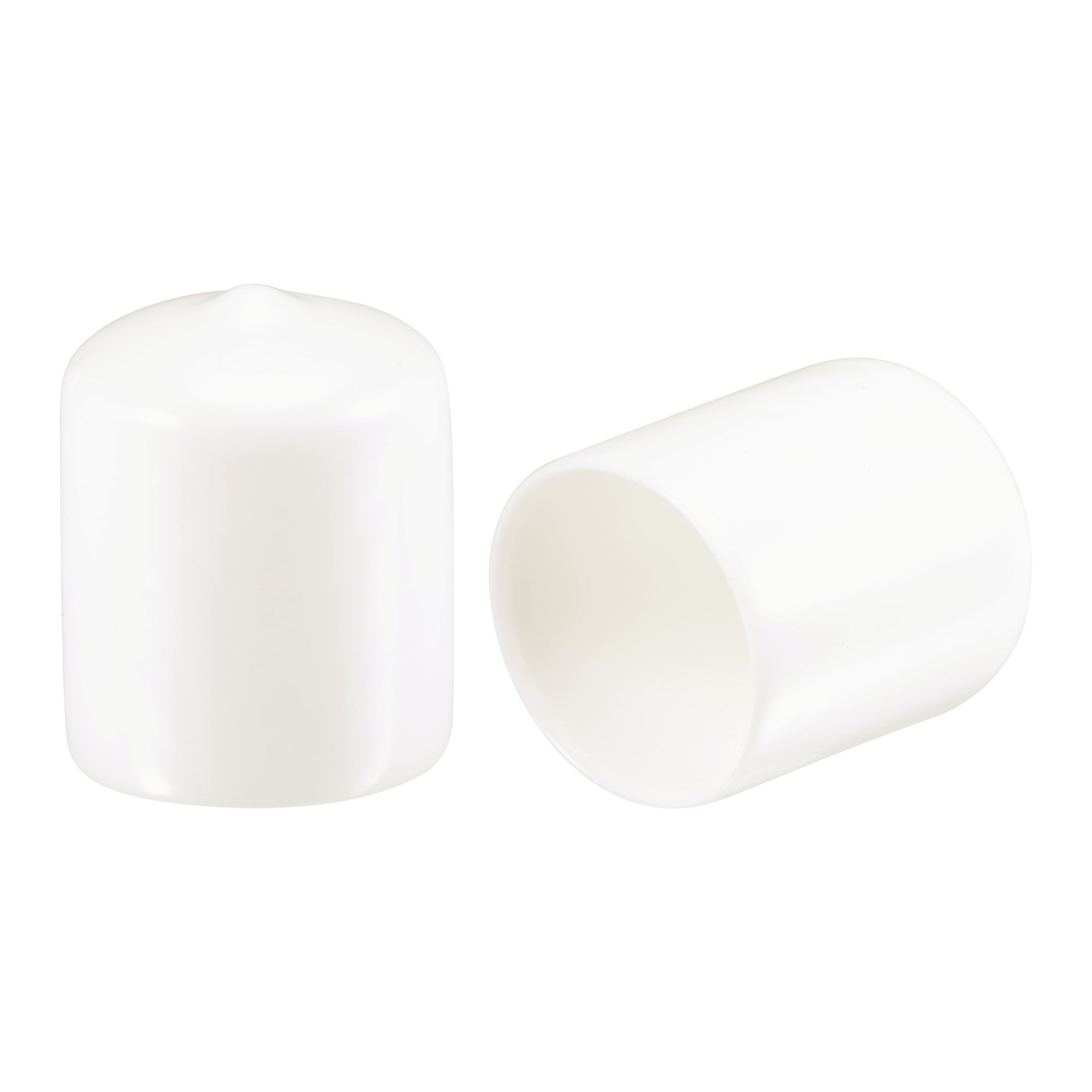 50pcs Round Rubber End Caps 7/8"(22mm) White Vinyl Cover Screw Thread ...