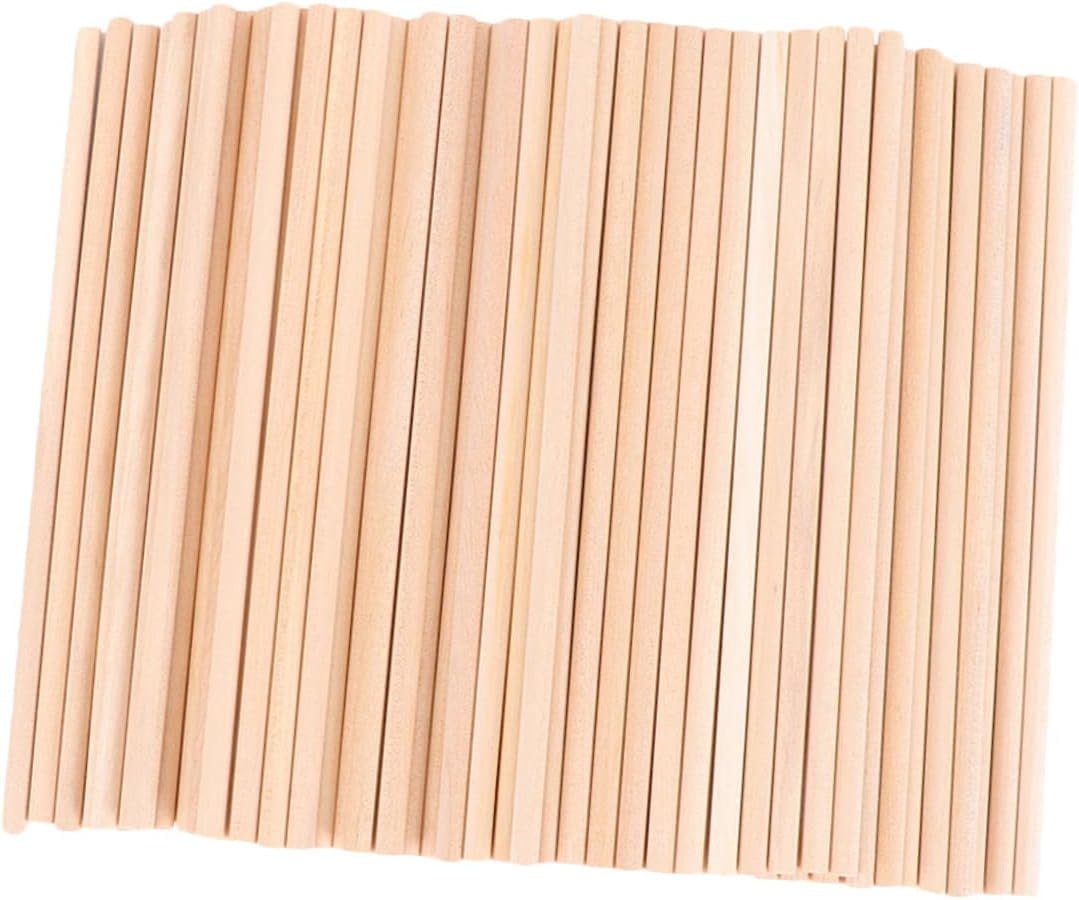 50pcs Round Stick Craft Sticks DIY Wood Sticks Kids Raft Sticks ...