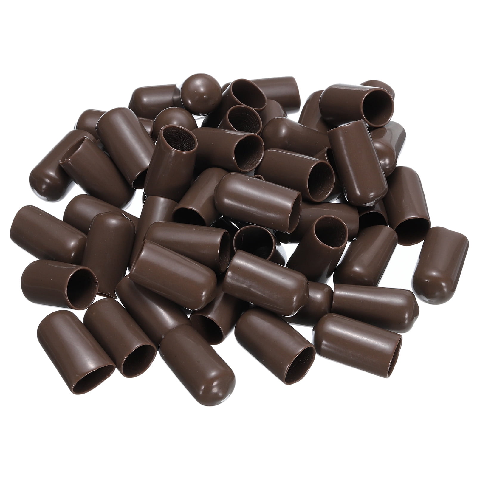Uxcell Screw Thread Protectors End Caps Vinyl 50 Pcs 10mm Brown ...