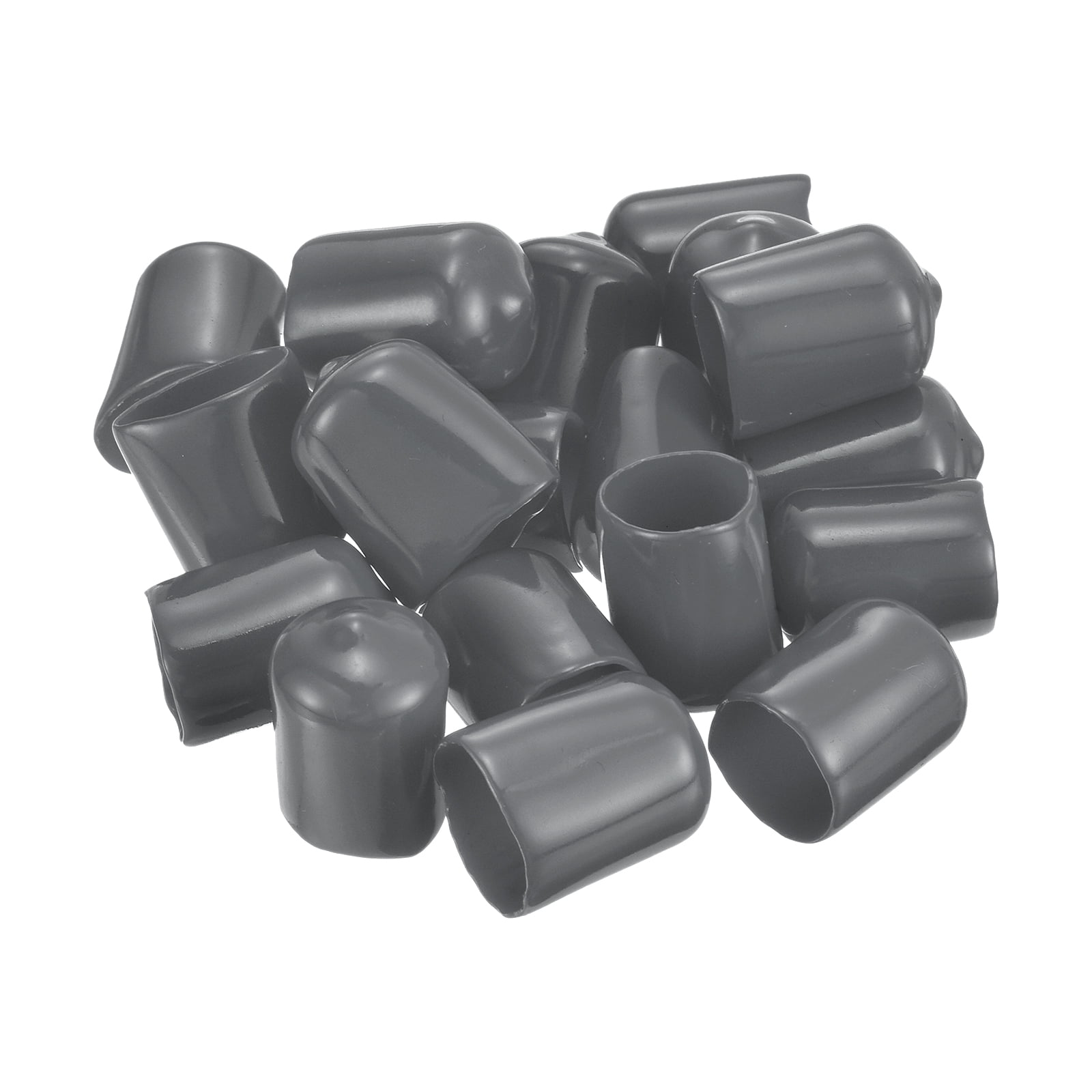 Uxcell Screw Thread Protectors End Caps Vinyl 50 Pcs 14.5mm Dark Grey ...