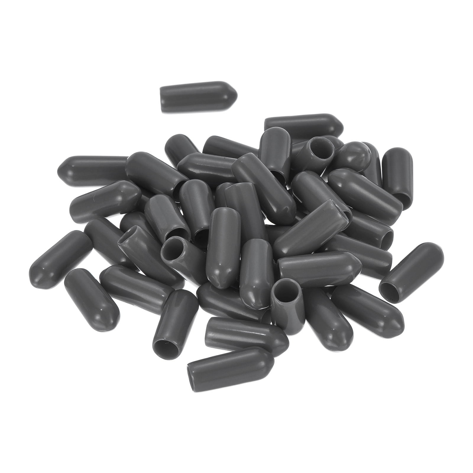Uxcell Screw Thread Protectors End Caps Vinyl 50 Pcs 5mm Dark Grey ...