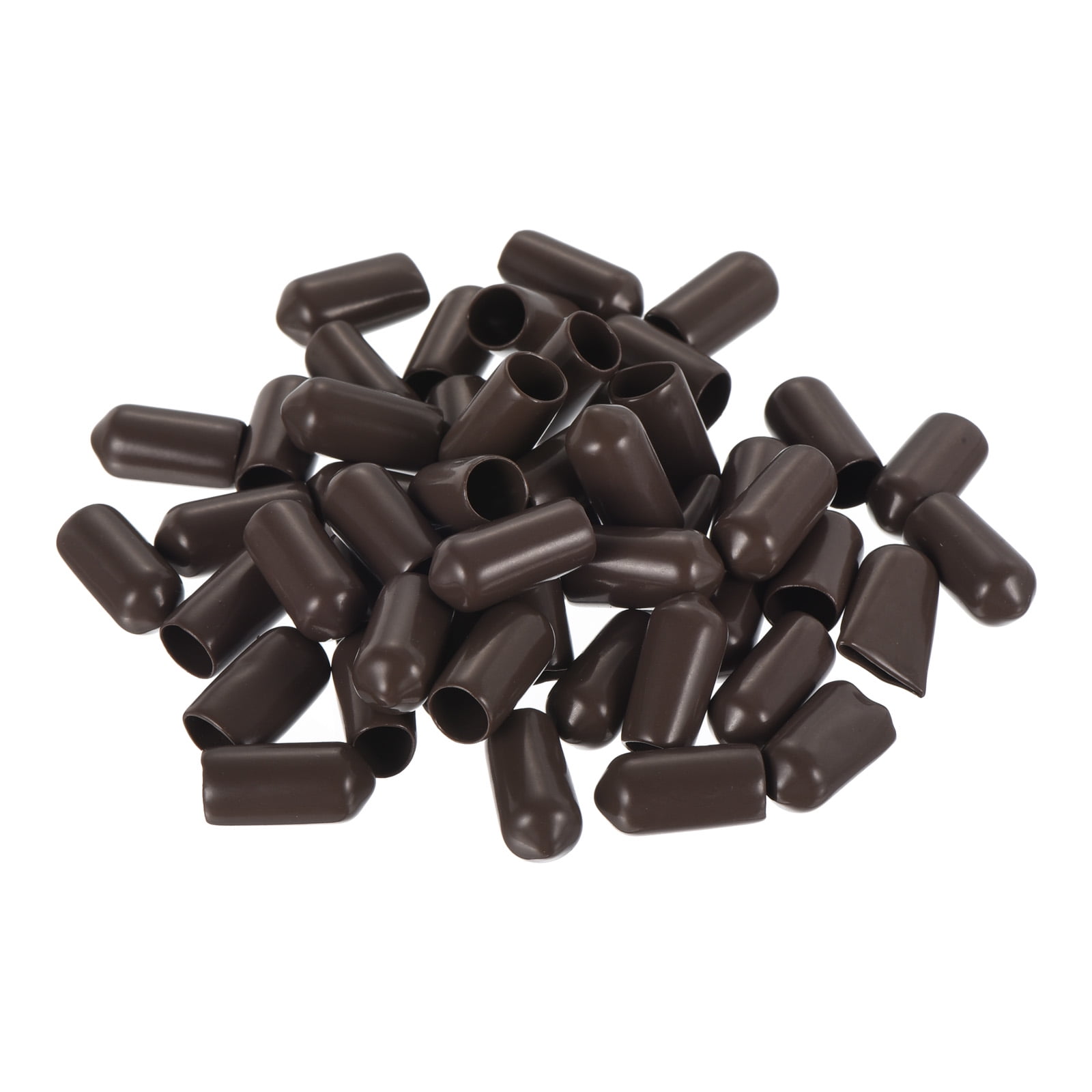 Uxcell Screw Thread Protectors End Caps Vinyl 50 Pcs 7mm Brown ...