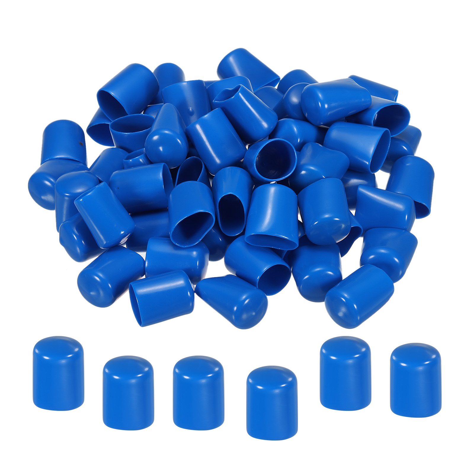 50pcs Rubber End Caps Cover 20mm Vinyl Screw Thread Protector Round PVC ...