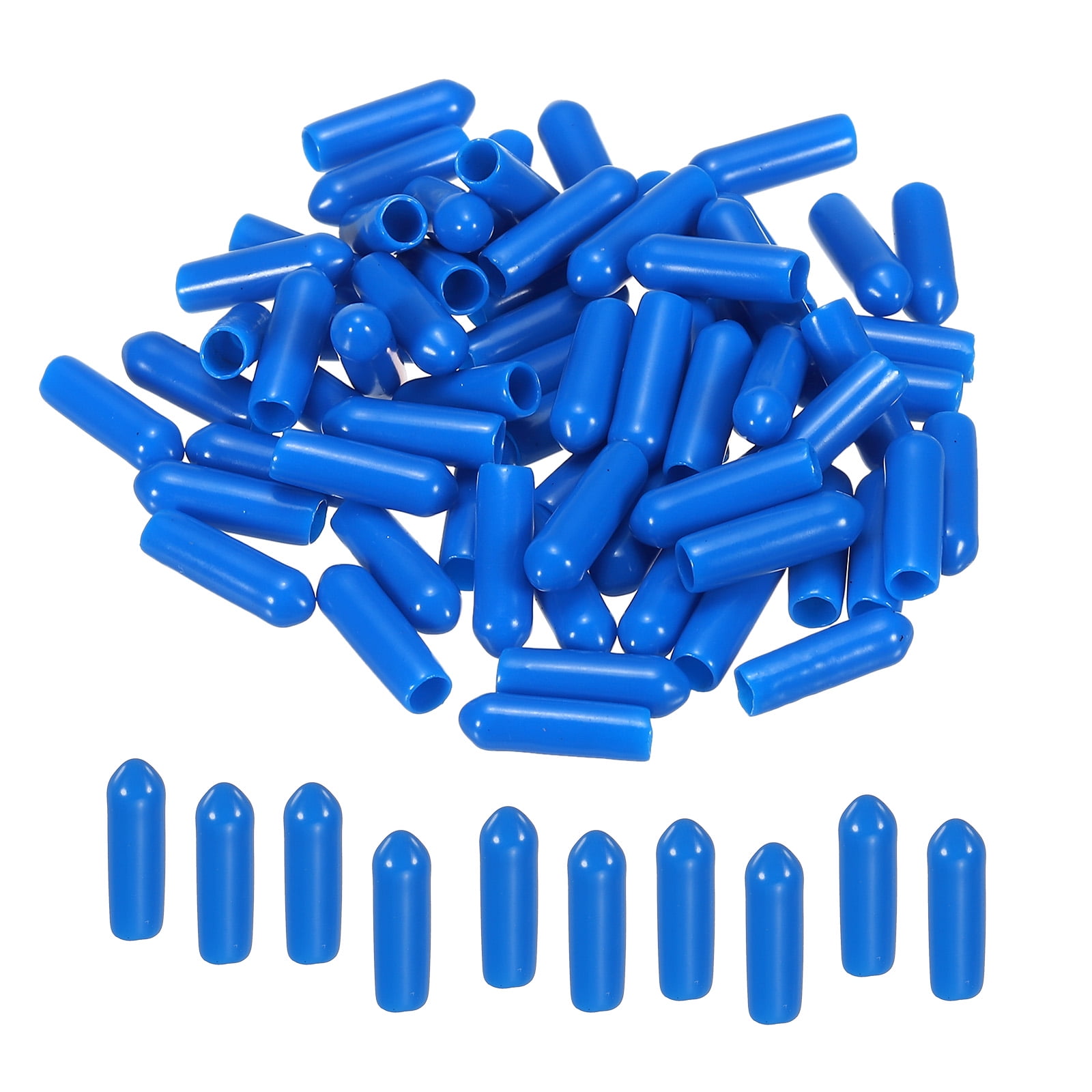 50pcs Rubber End Caps Cover 4mm Vinyl Screw Thread Protector Round PVC ...