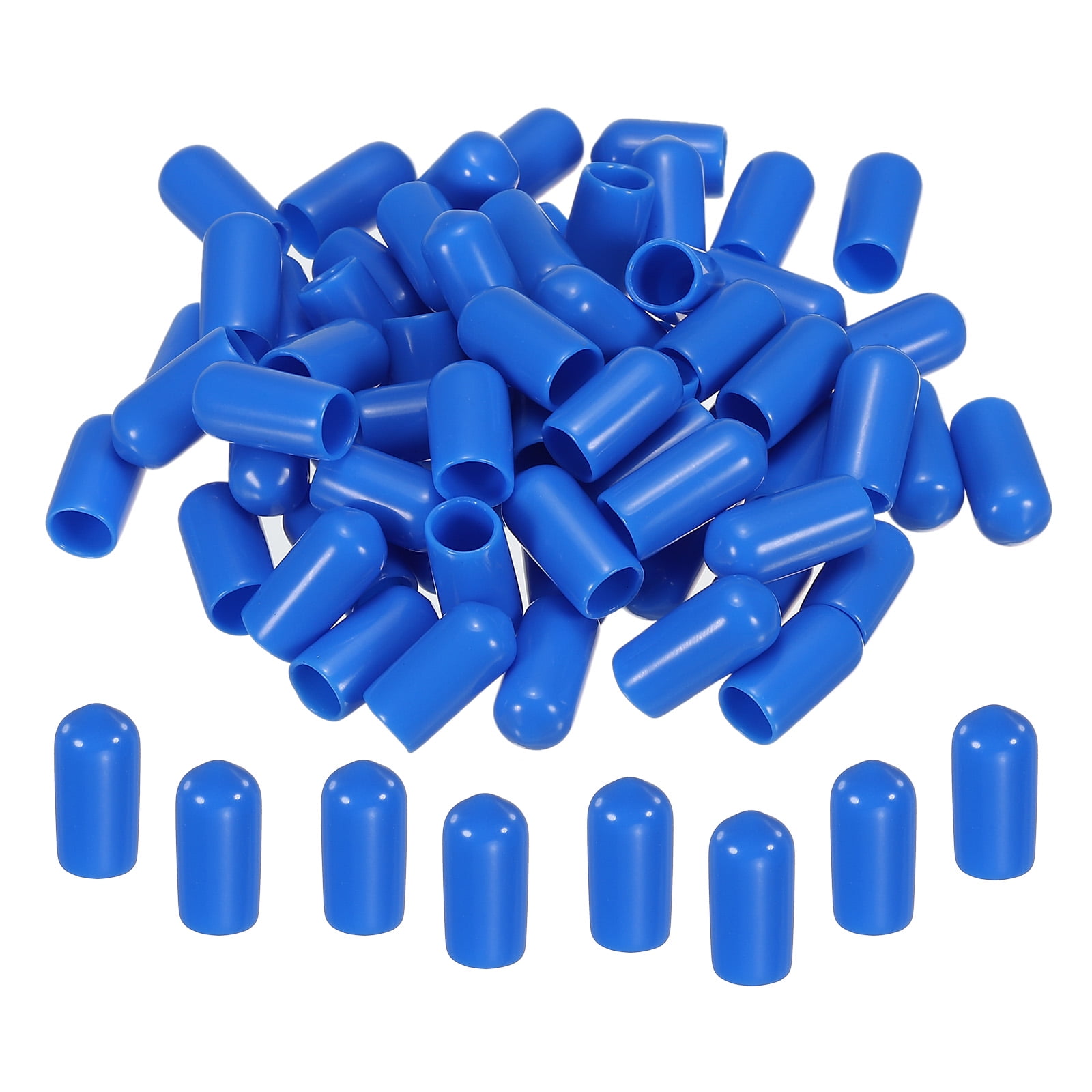 50pcs Rubber End Caps Cover 7mm Vinyl Screw Thread Protector Round PVC ...