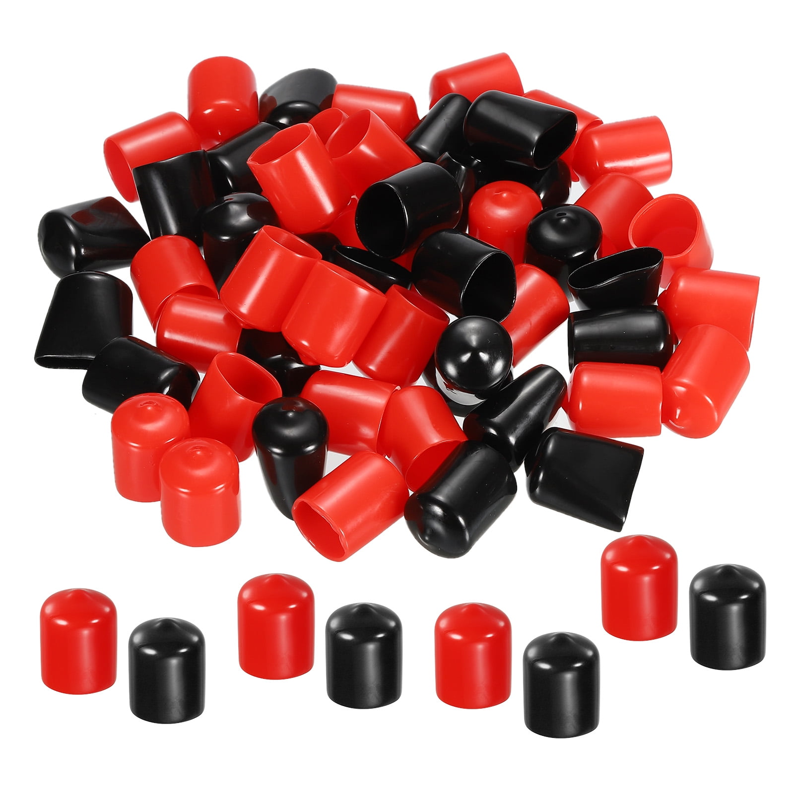50pcs Rubber End Caps Cover Assortment 18mm Vinyl Screw Thread ...
