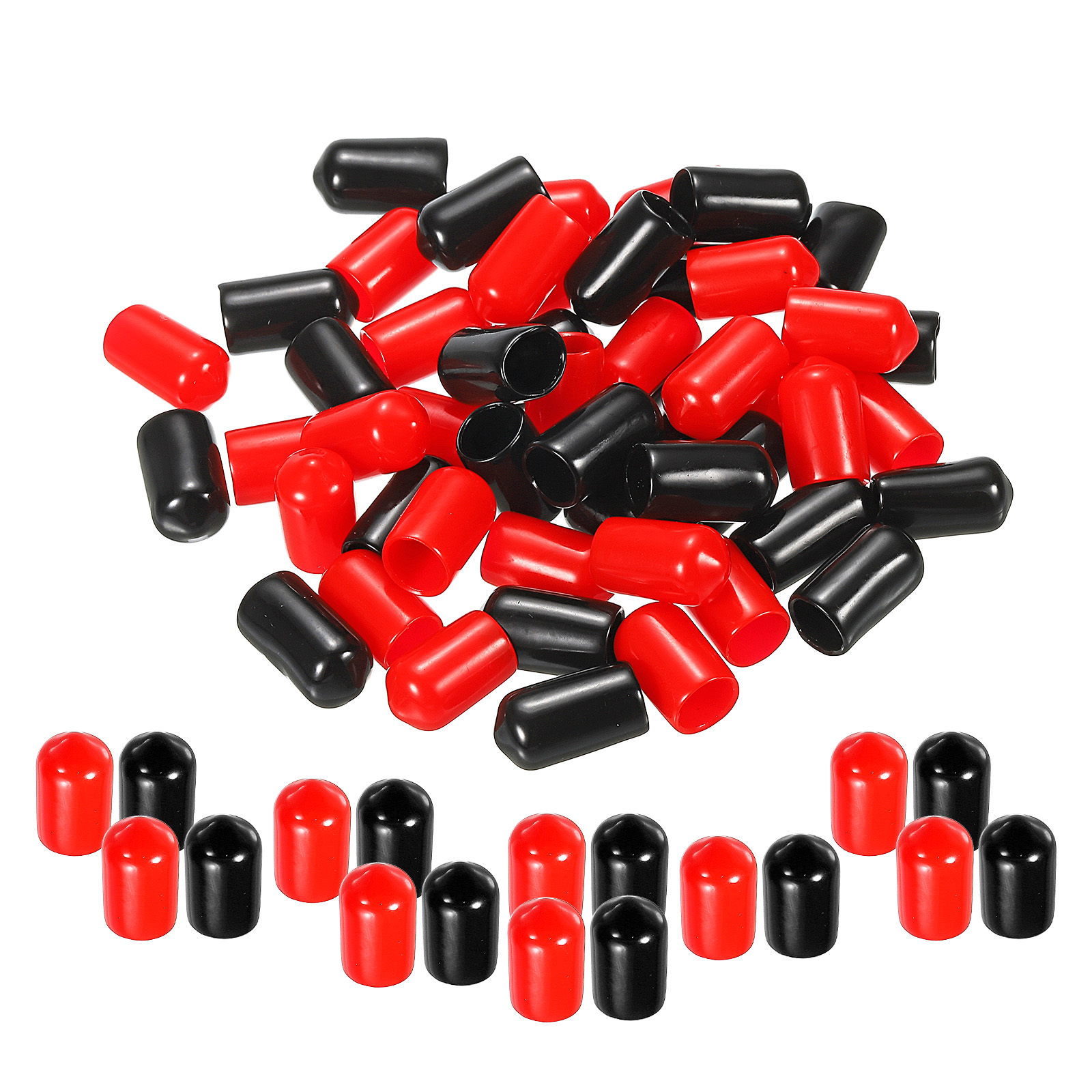 50pcs Rubber End Caps Cover Assortment 8.5mm Screw Thread Protector for ...