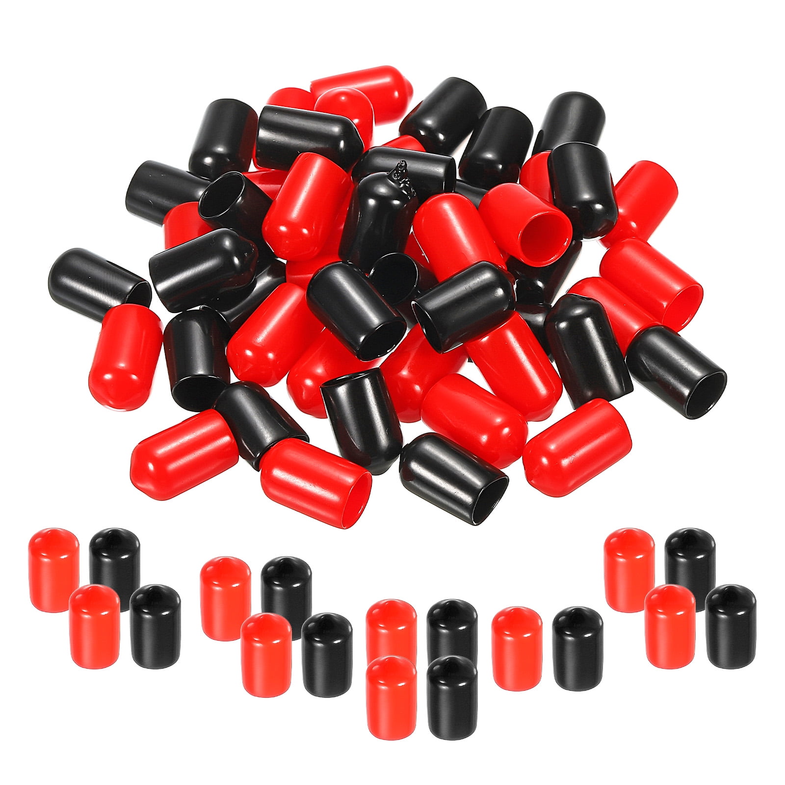 50pcs Rubber End Caps Cover Assortment 9mm Screw Thread Protector for ...