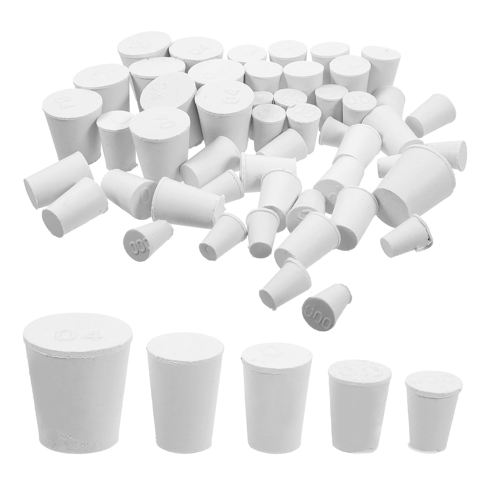 50pcs Rubber Stoppers Plugs Lab Rubber Sealing Stoppers Assorted Sizes ...