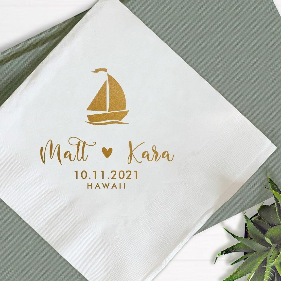 50pcs Sailboat Wedding Napkins, Boat Wedding Napkins, Wedding Napkin ...