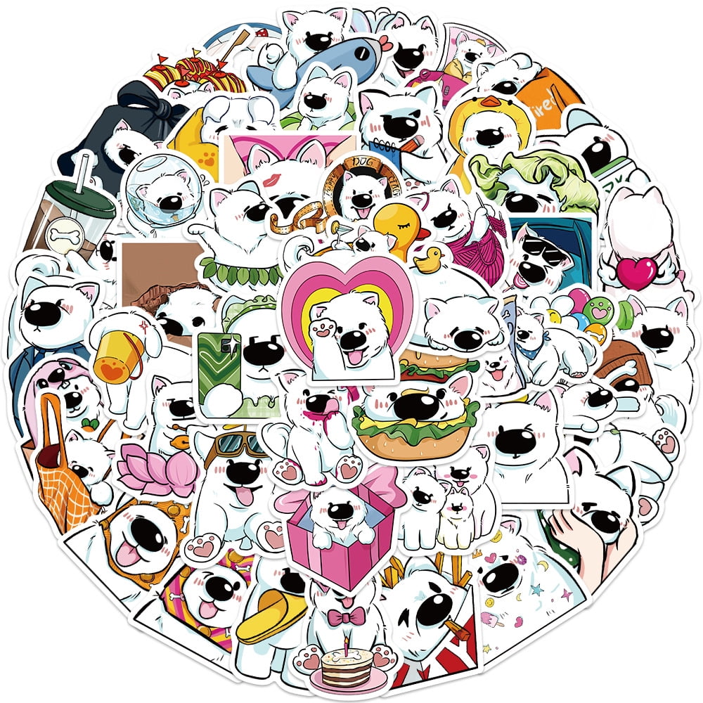 50pcs Samoyed Dog Cute Stickers for Water Bottle, Aesthetic Vsco Laptop ...
