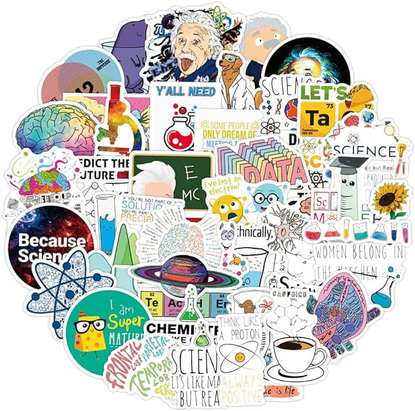 50pcs Science Stickers Pack for Laptop Water Bottles Cars Notebook ...