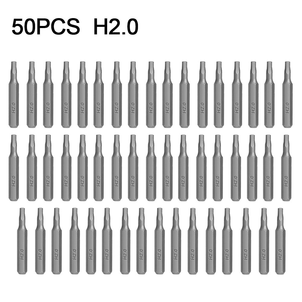 50pcs Screwdriver Bits 4mm Hex Shank H0.7-H5 Hexagon Socket Batch Head ...