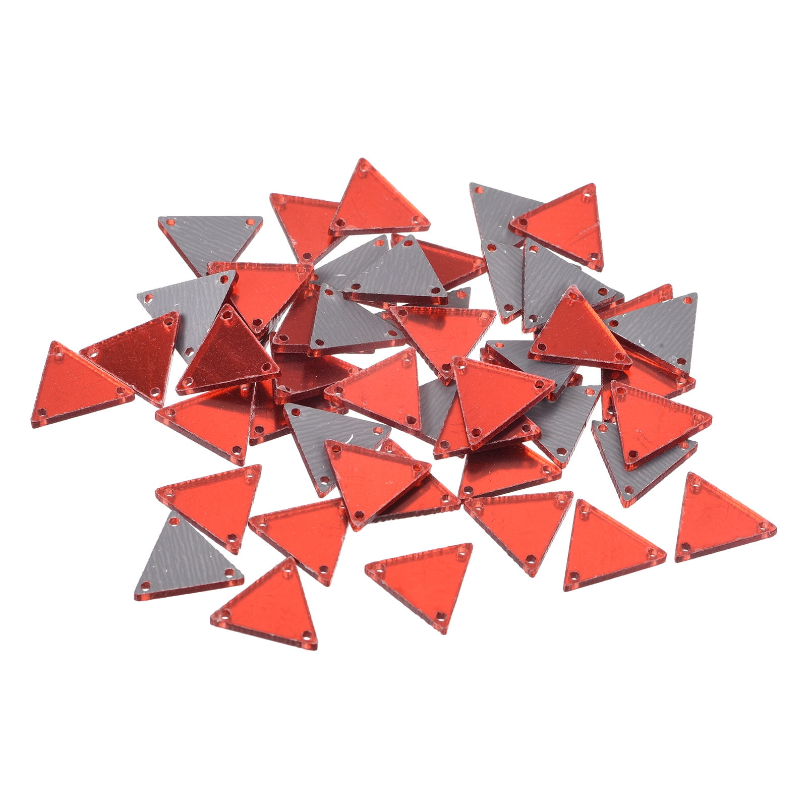 50pcs Sew on Triangle Acrylic Mirror Piece DIY Mirrored Rhinestones ...