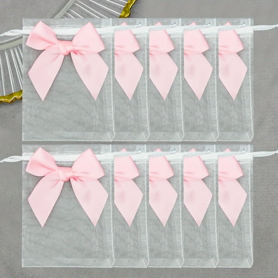 50pcs Sheer Organza Bags 3.9x4.7 Inches Jewelry Bags Candy Rose ...