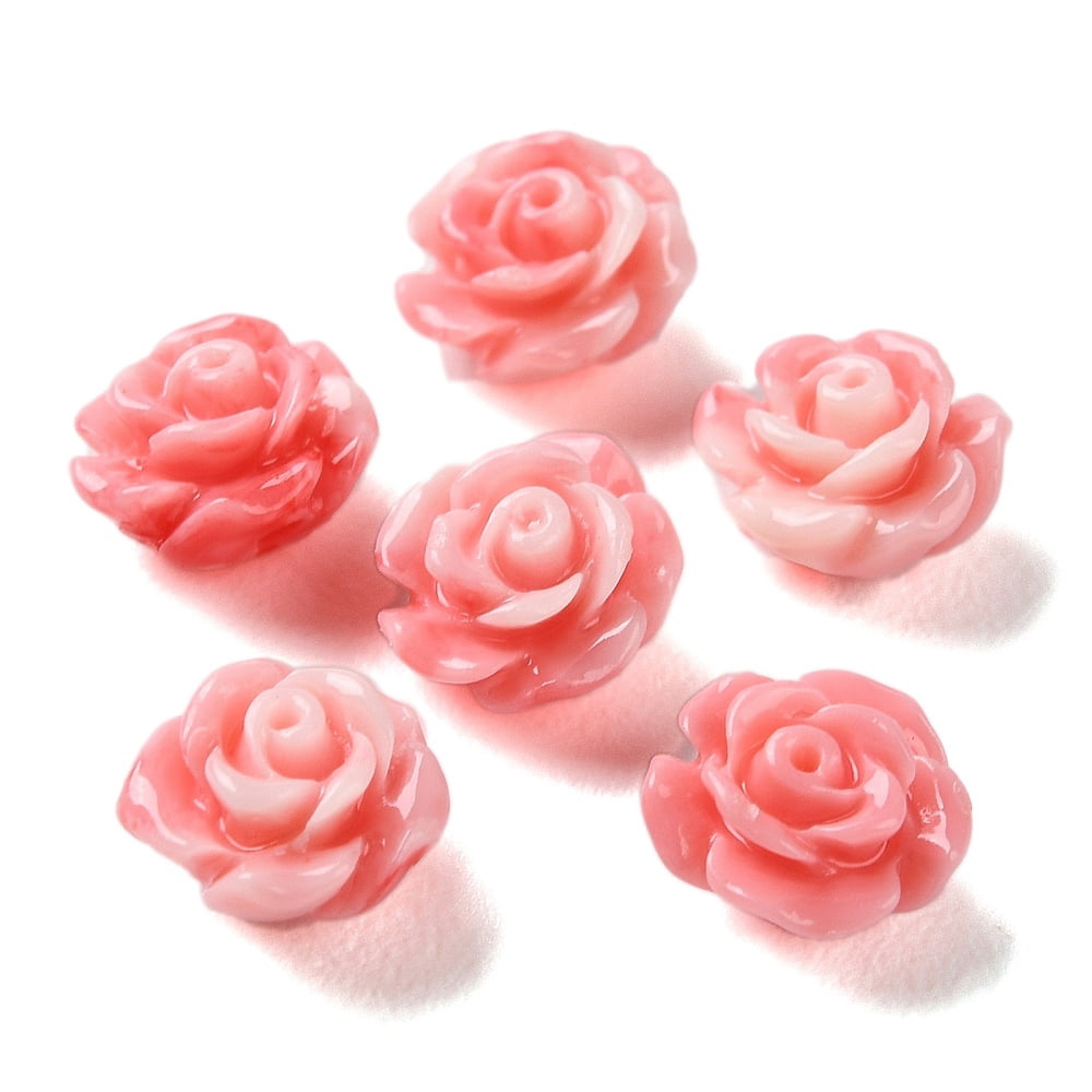 50pcs Shell Dyed Beads Flower Misty Rose 6~7x7x4~5mm Hole: 1mm ...