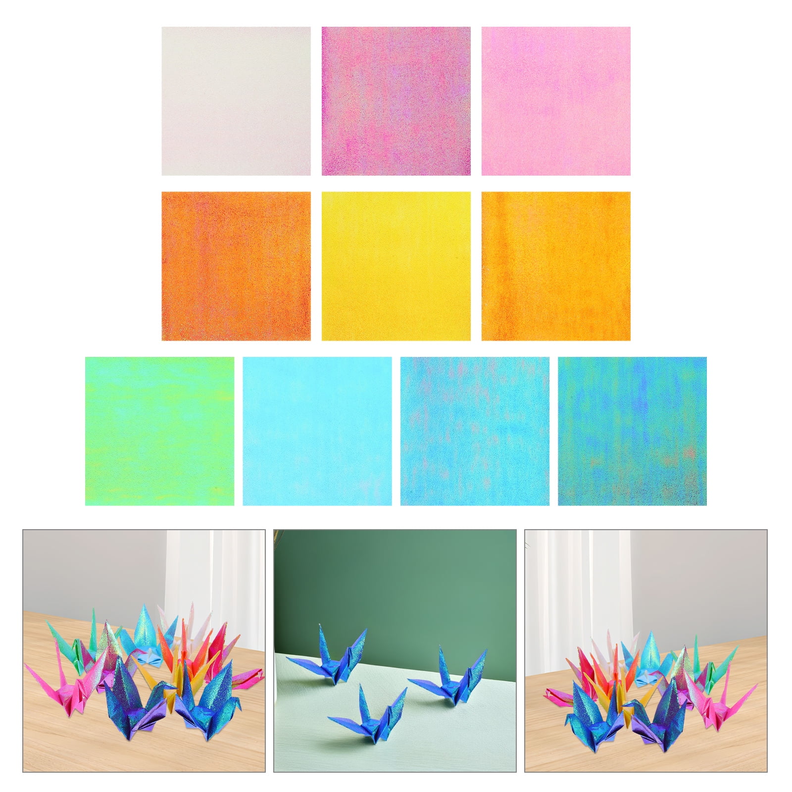 50pcs Shiny Iridescent Folding Paper DIY Craft Paper for Paper Cranes ...