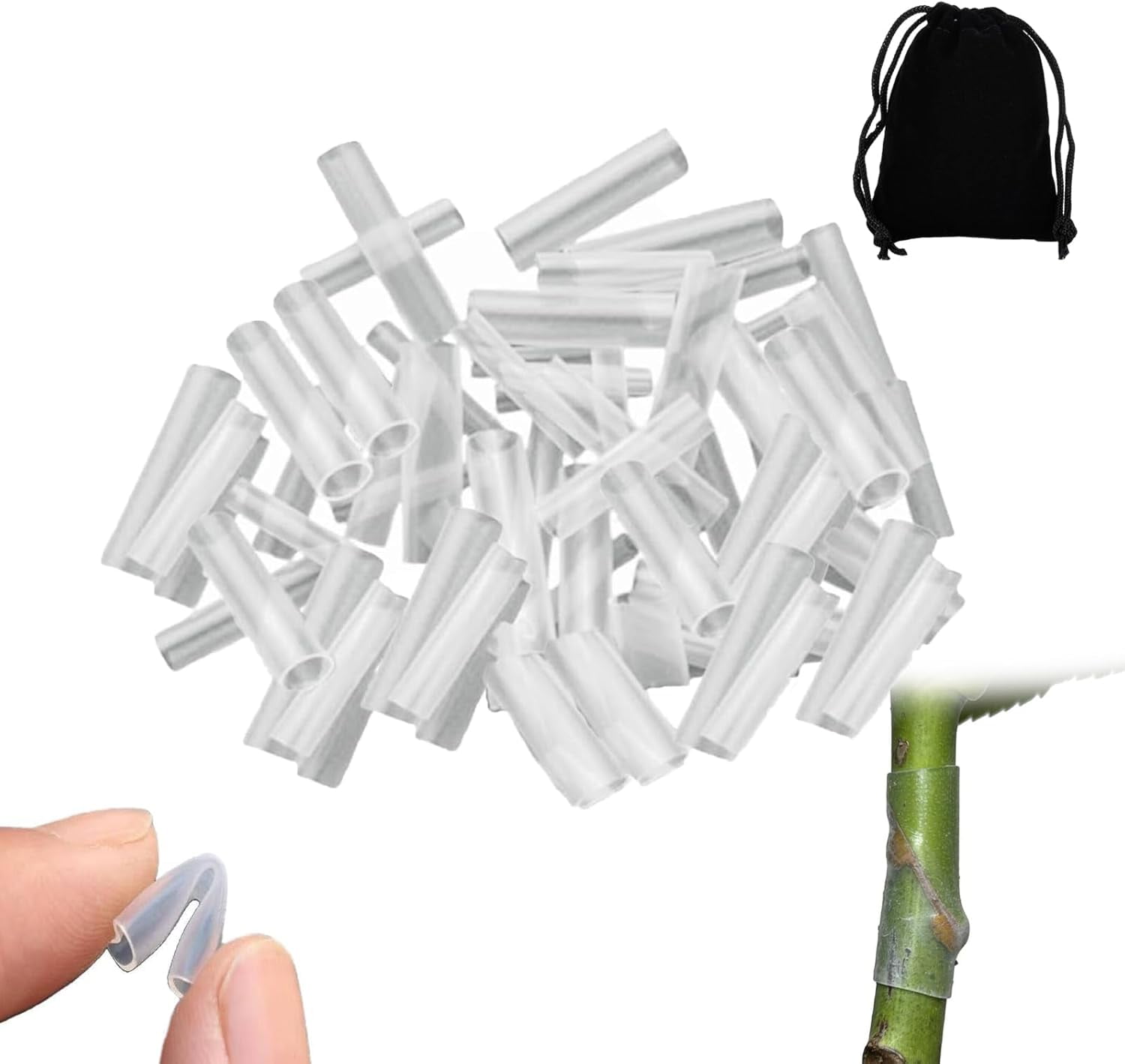 50pcs Silicone Grafting Sleeves – Flexible, Durable & Promotes Fruit ...