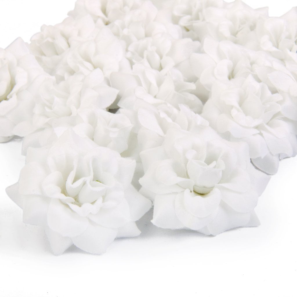 50pcs Silk Rose Head Artificial Flower Bulk Craft Fake Rose Head ...