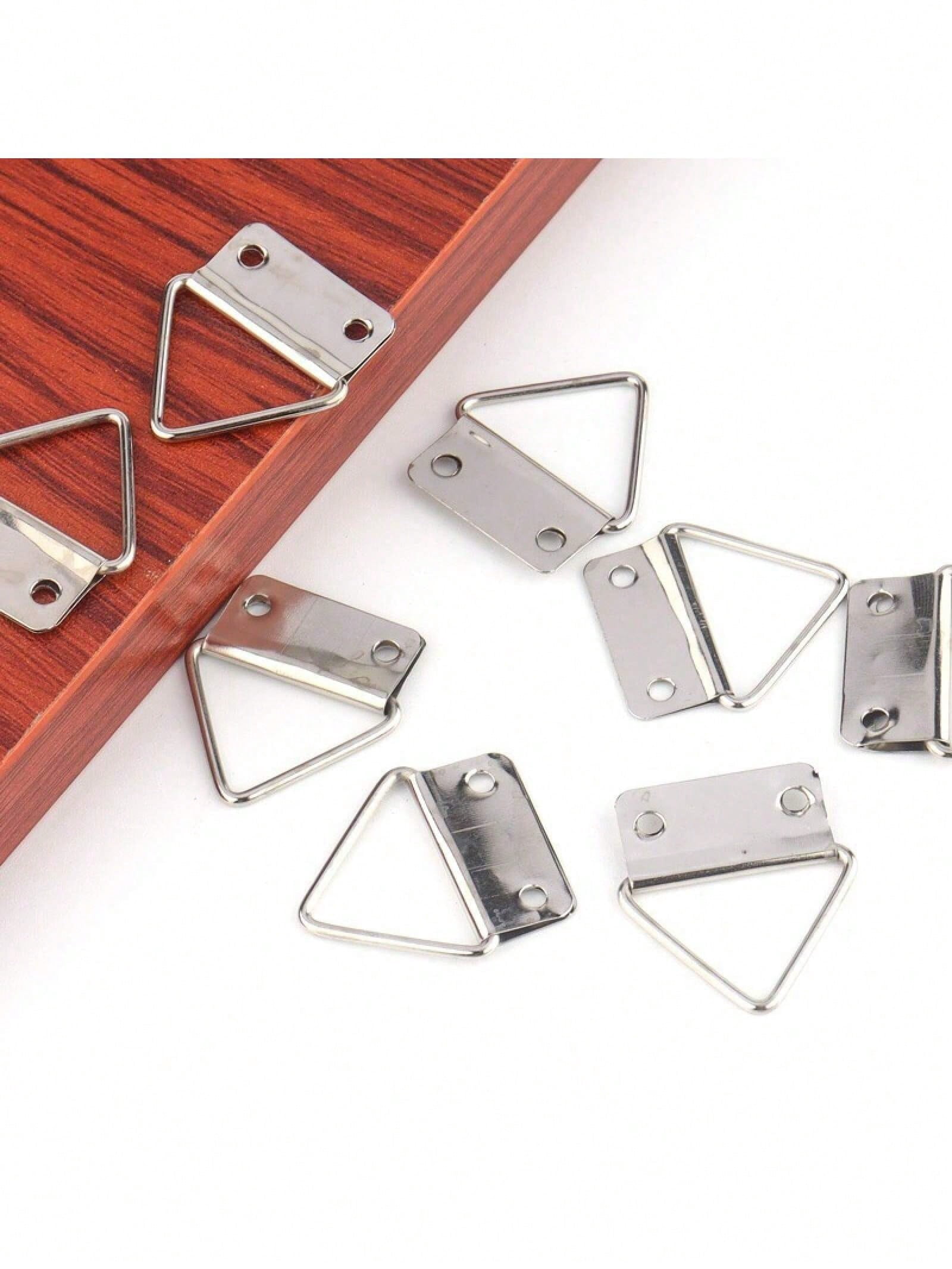 50pcs Silver Horizontal Two Hole Large Hanging Picture Frame Hook, Double Hole Backboard ...