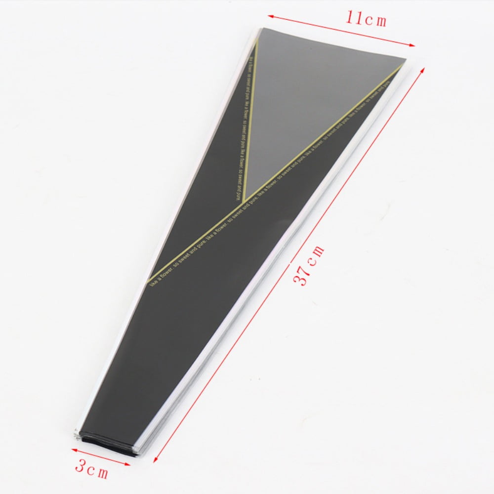 50pcs Simple Single Rose Cone Shape Clear Flower Wrapping Bag Floral ...