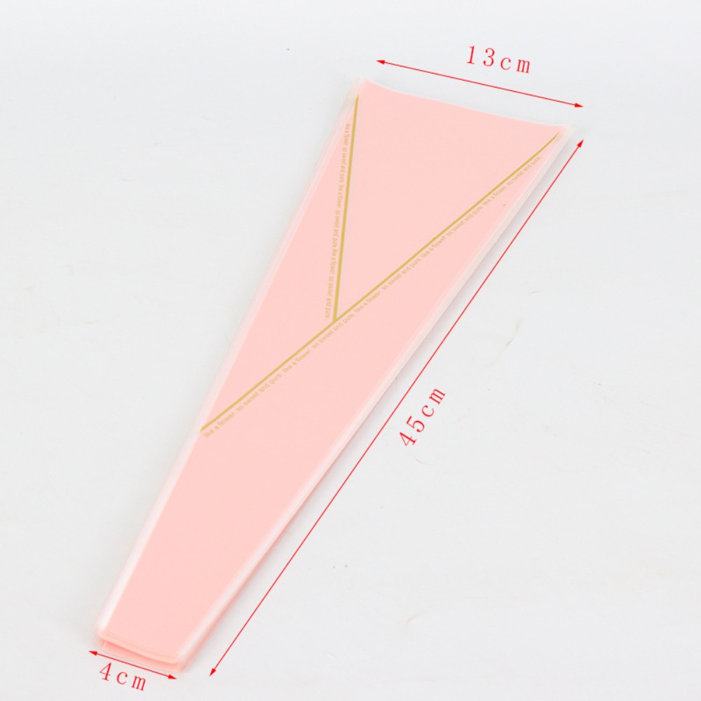 50pcs Simple Single Rose Cone Shape Clear Flower Wrapping Bag Floral ...
