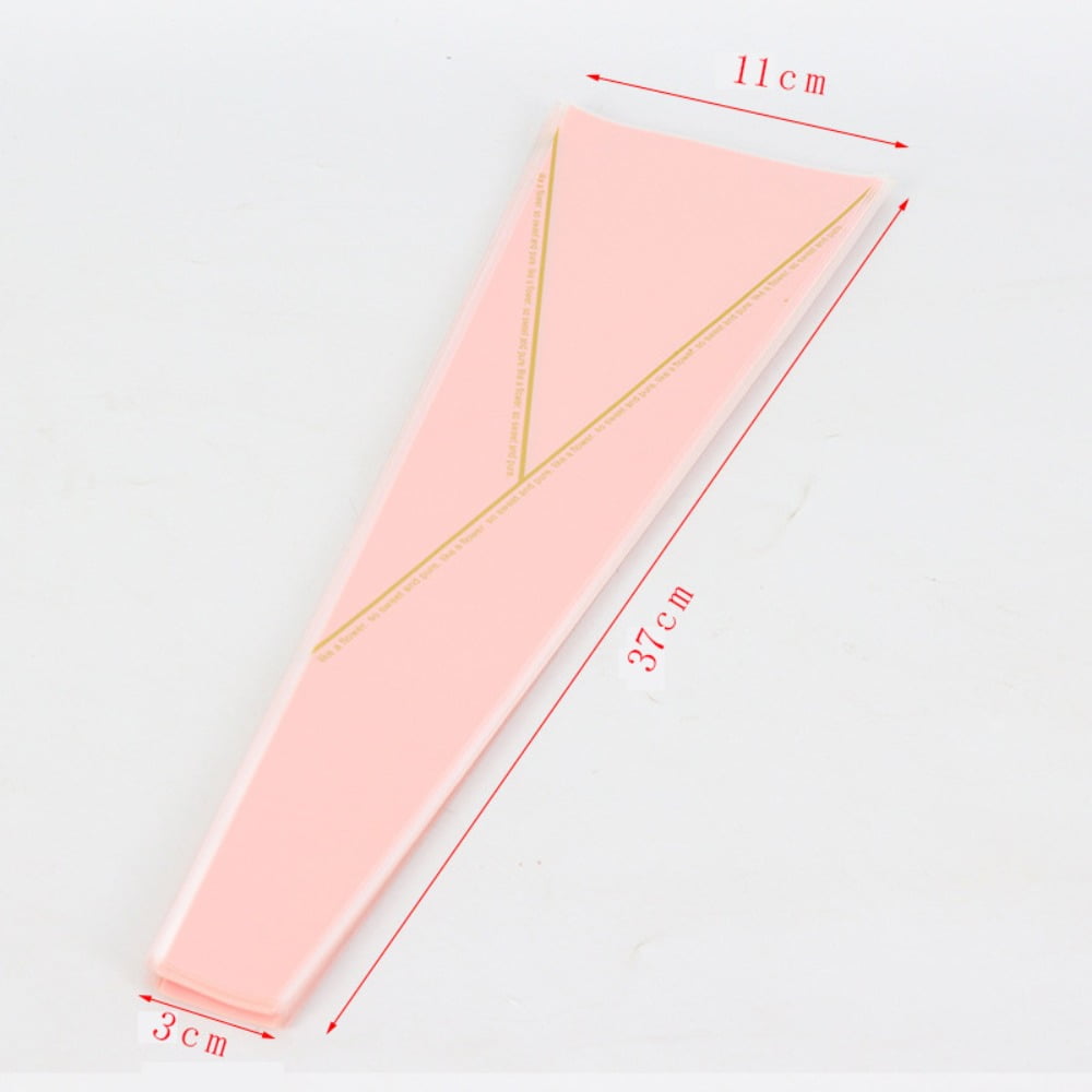 50pcs Simple Single Rose Cone Shape Clear Flower Wrapping Bag Floral ...