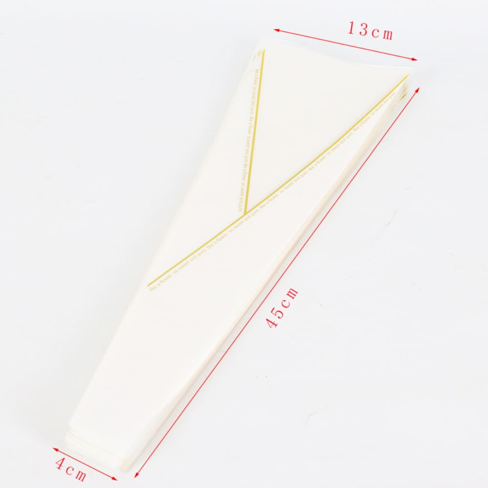 50pcs Simple Single Rose Cone Shape Clear Flower Wrapping Bag Floral ...