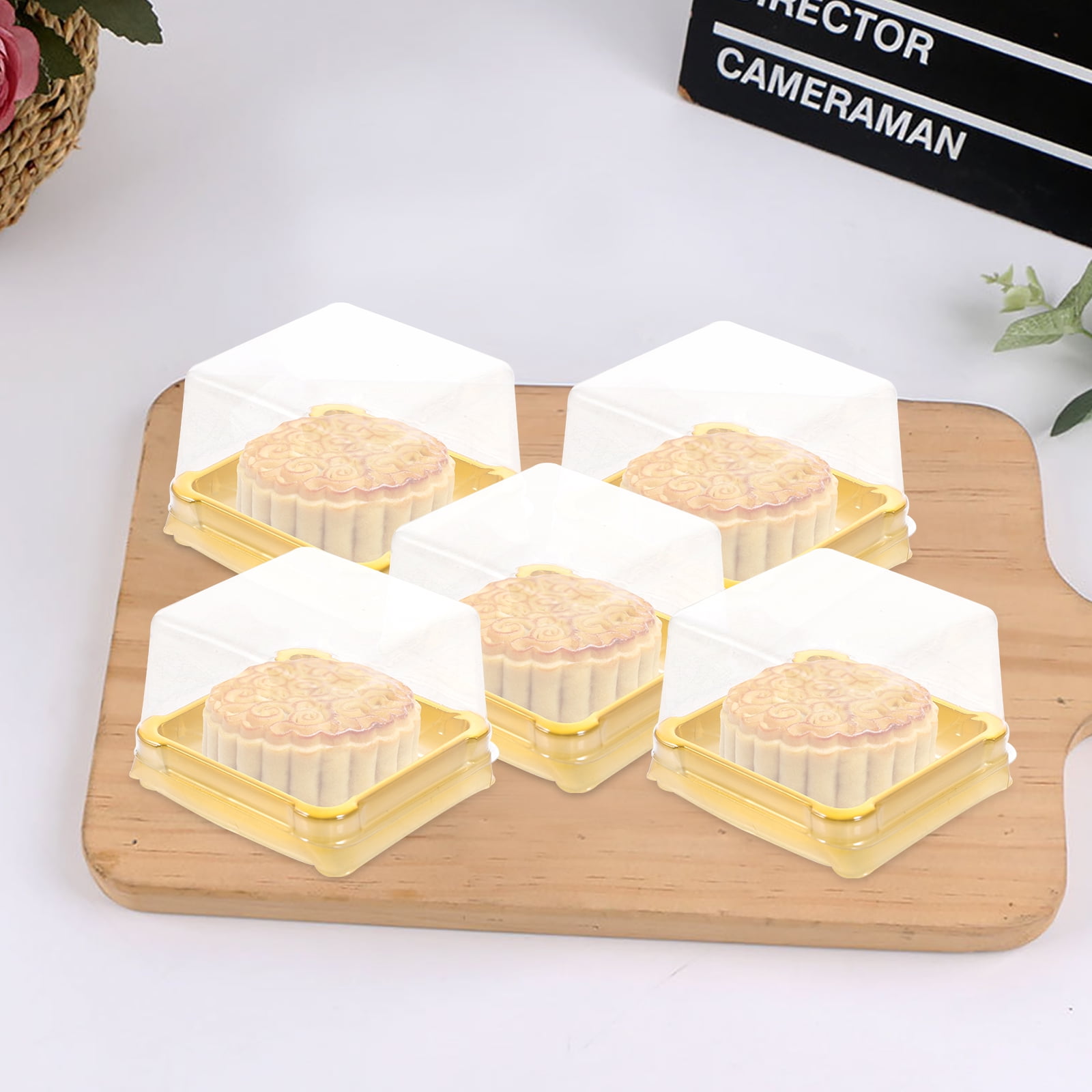 PENIKOKO Small Cake Packaging Box Moon Cake Mini Box Plastic 50Pcs ...