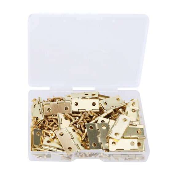 50pcs Small Hinges for Crafts Small Foldable Gold Cabinet Hinges with ...