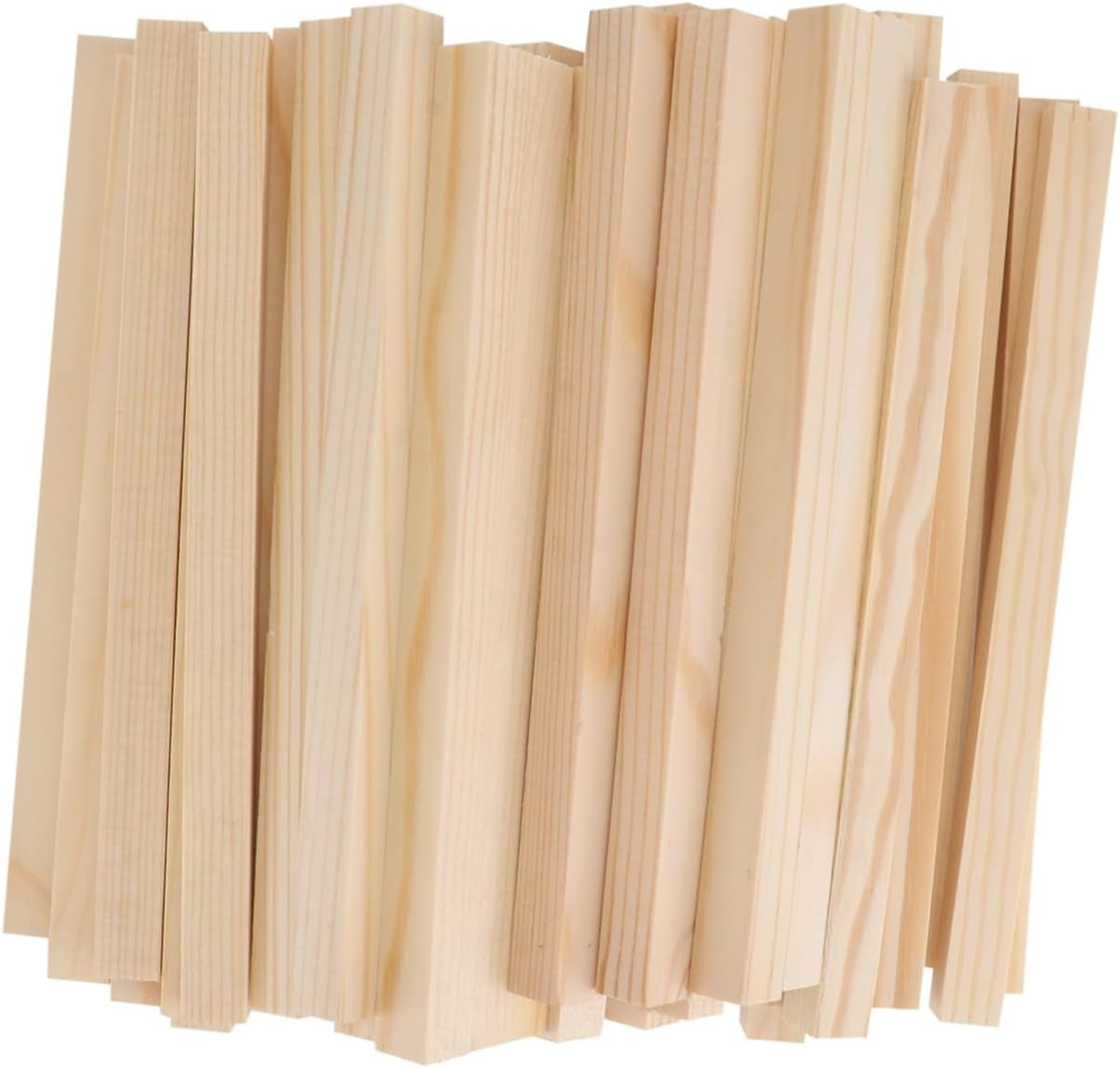 50pcs Small Wooden Strip Wood Dowel rods Wooden Square Sticks DIY Craft ...