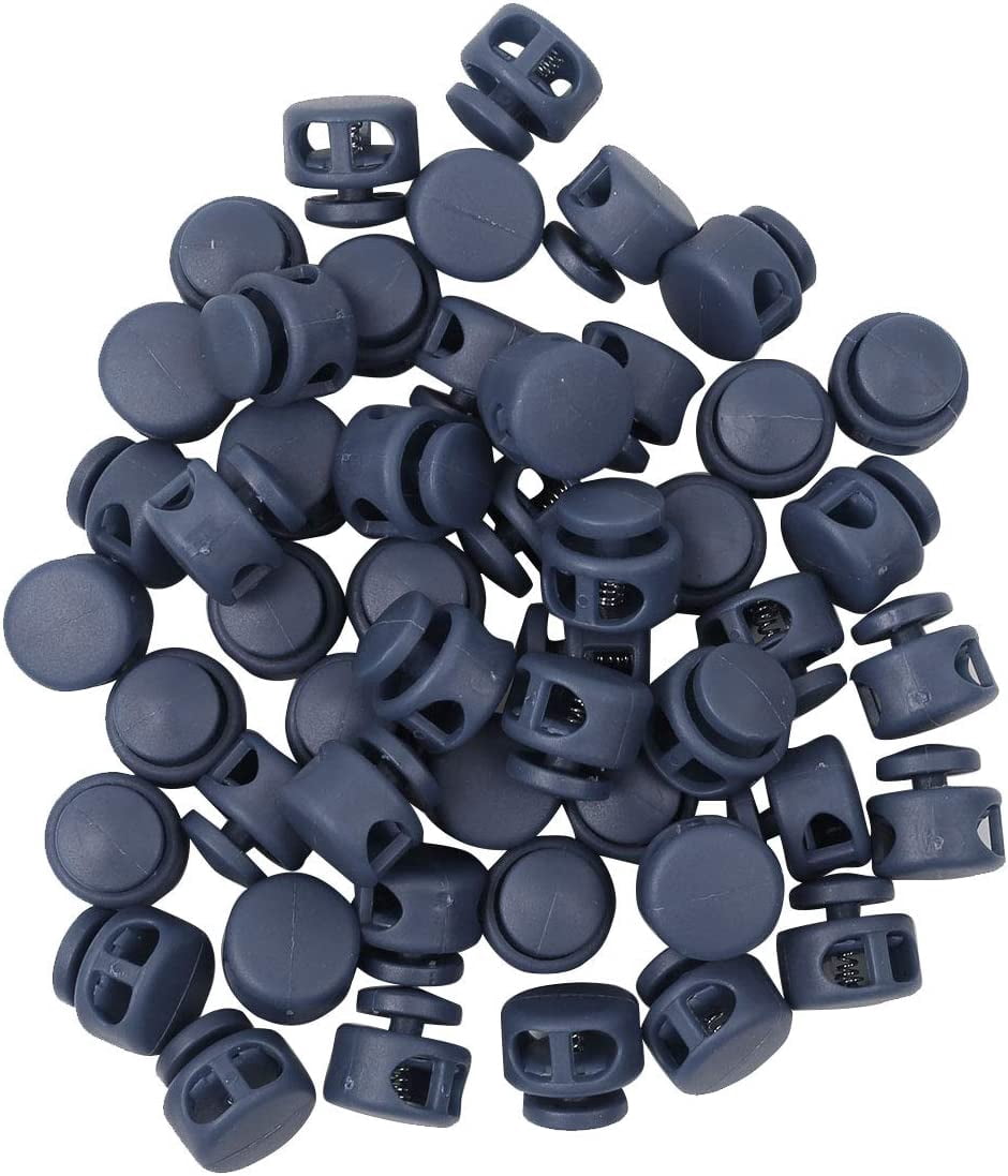 50pcs Spring Cord Locks, Plastic Double Hole Spring Cord Lock End ...