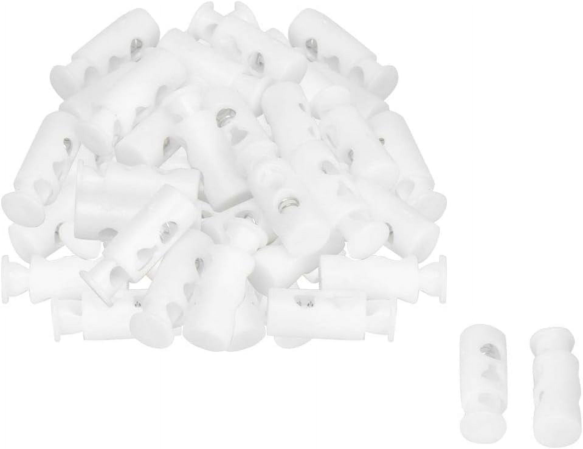 50pcs Spring Cord Locks Plastic End Stopper Dual Holes Toggle Fastener ...