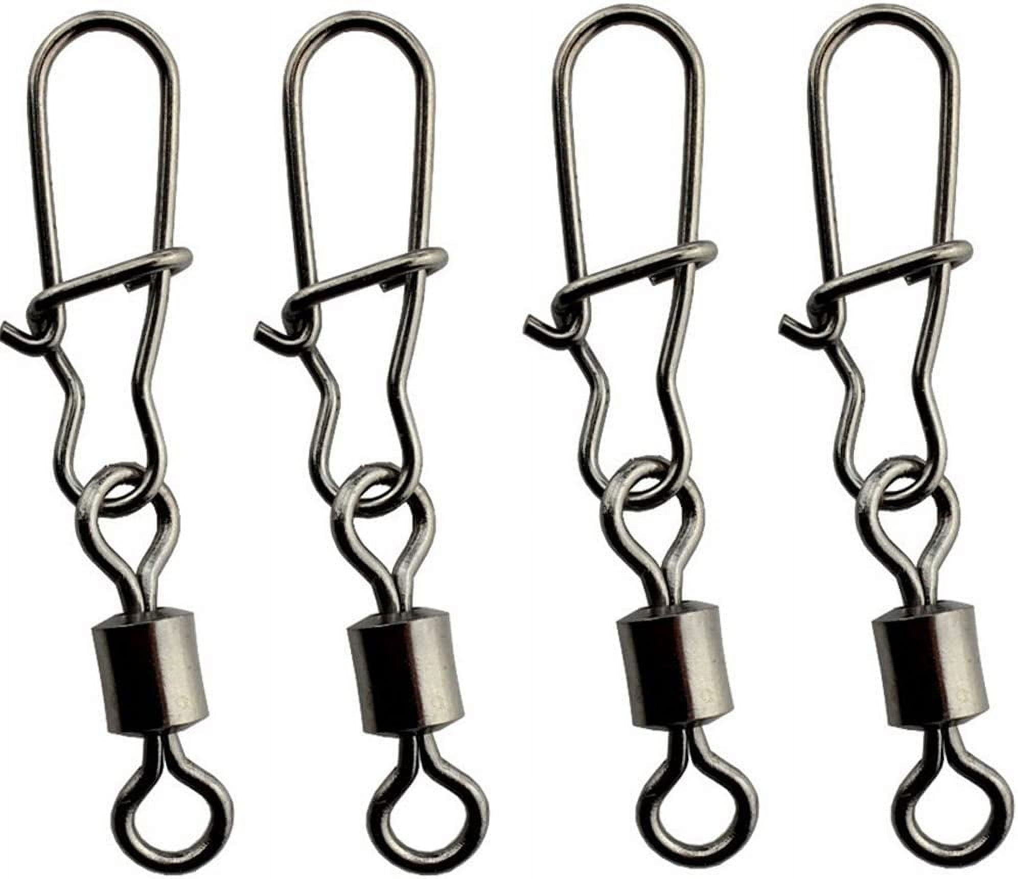 50pcs Stainless Steel Snaps Swivel Fishing Connector Rolling Swivel ...