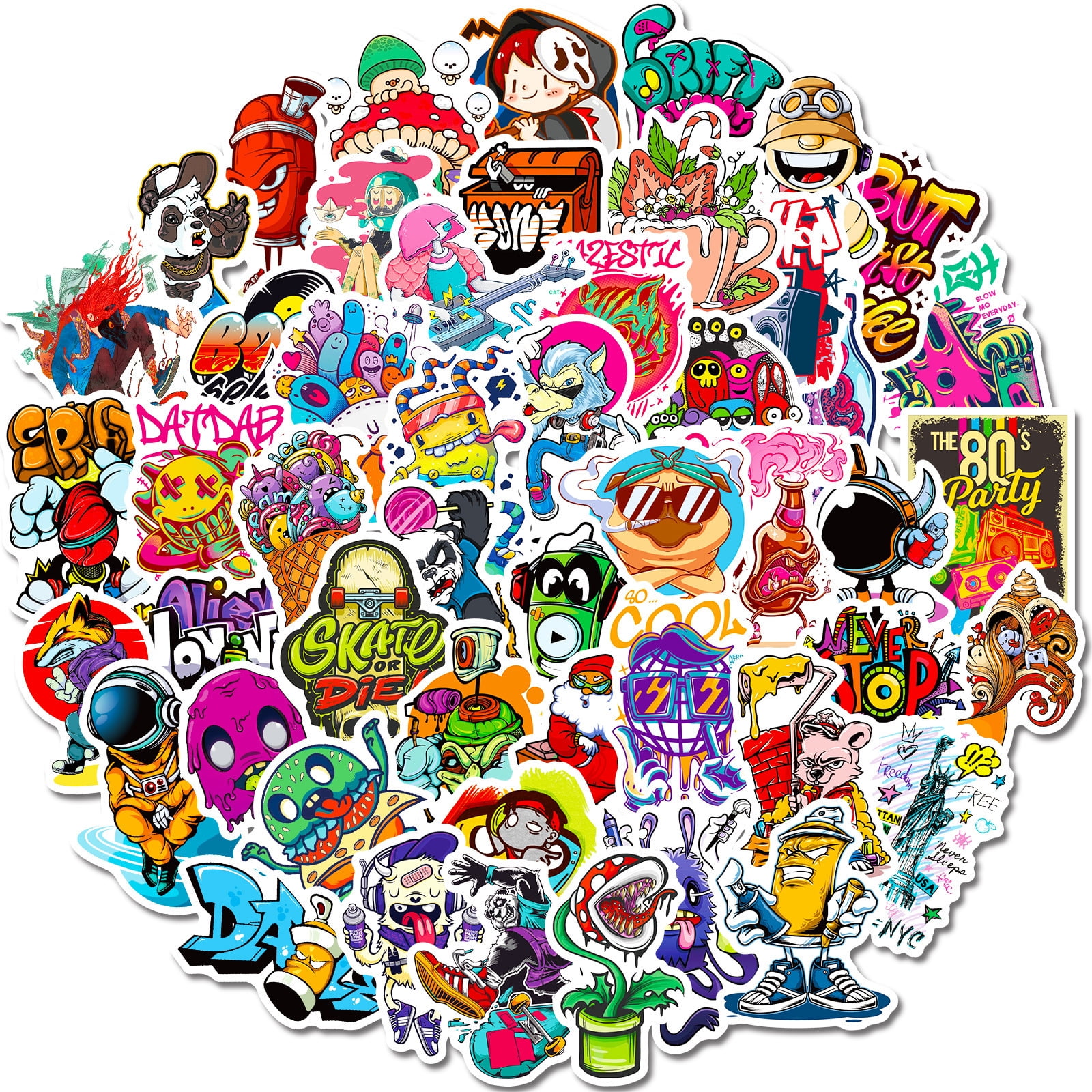 50pcs Street Graffiti Series Stickers Cartoon Stickers Helmet Graffiti ...