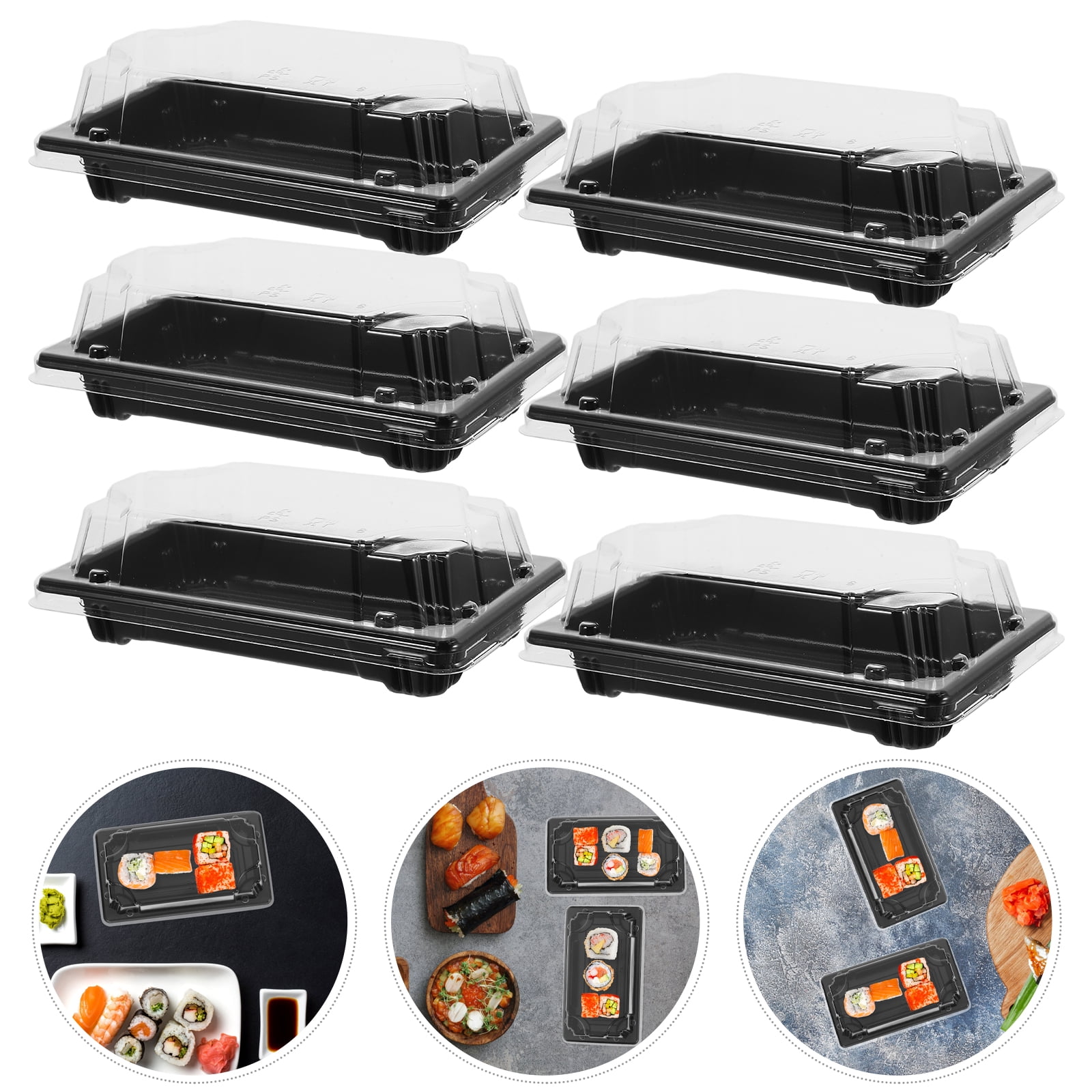 50pcs Sushi Trays with Lids Sushi Packing Box Sushi Tray Salad ...